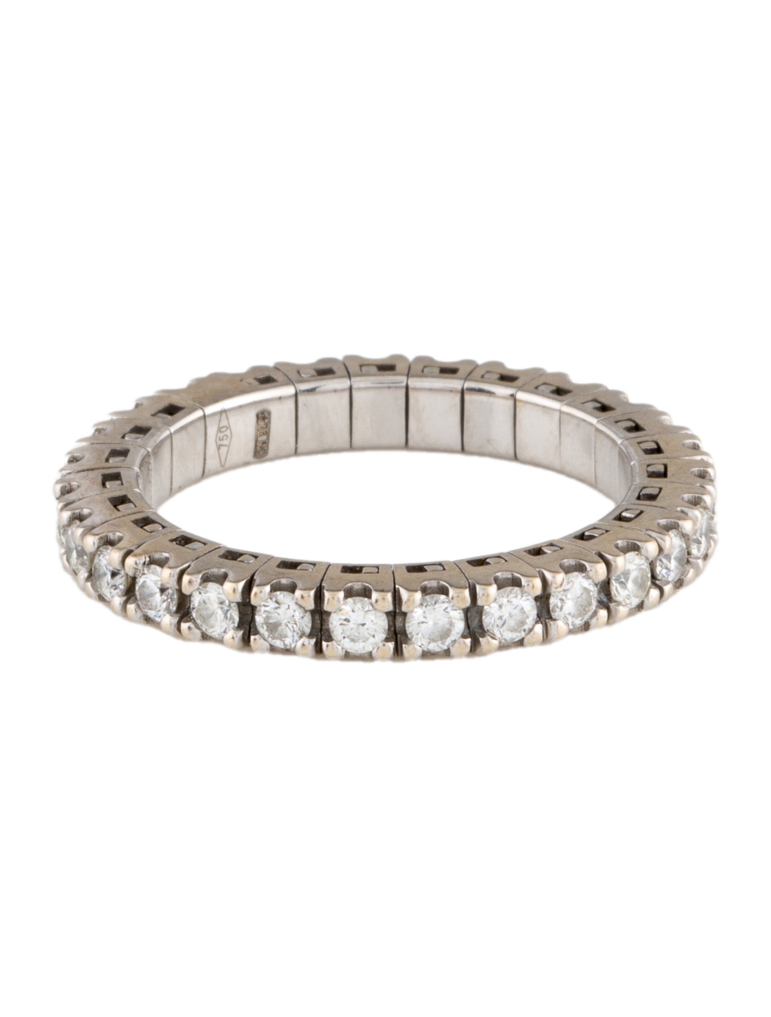Ring 18K Diamond Flex Eternity Band - Rhodium-Plated 18K White Gold ...