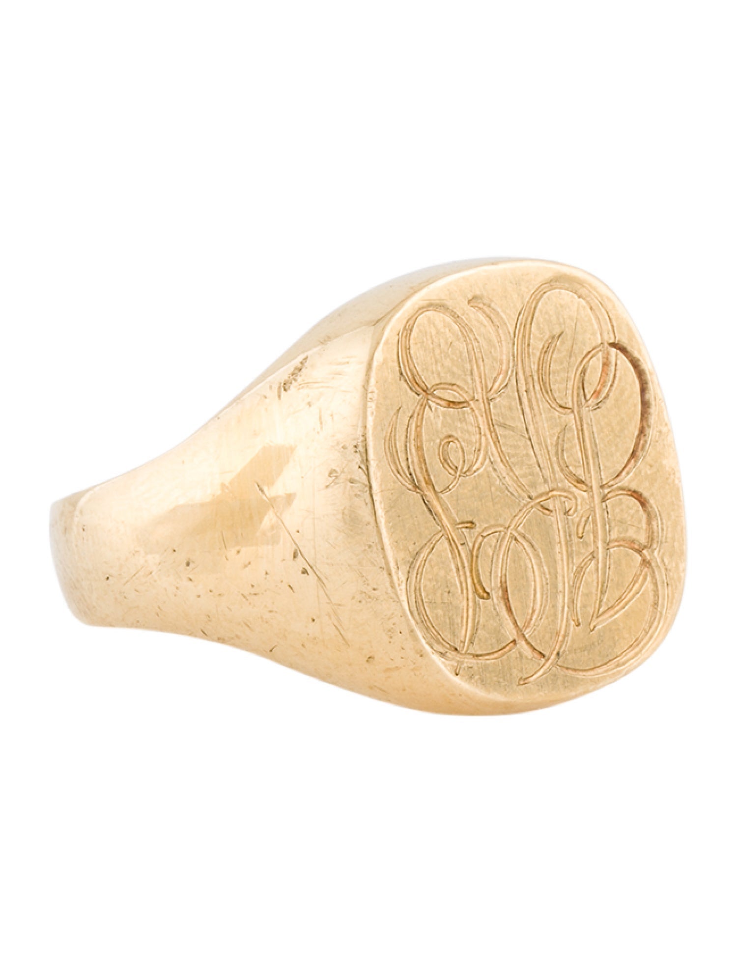 Ring 18K Letter Signet Ring - 18K Yellow Gold Signet Ring, Rings ...
