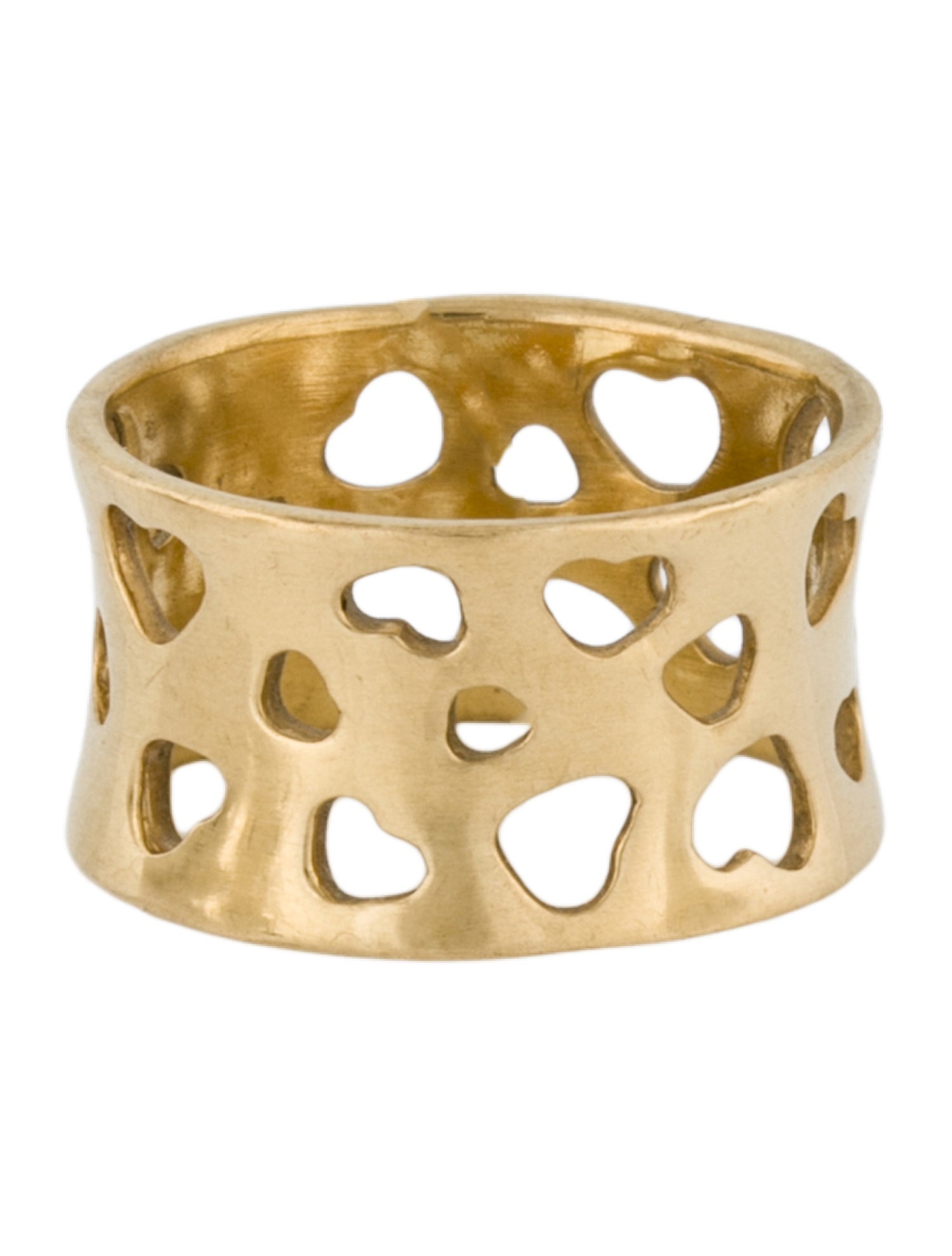 Ring 18K Heart Cutouts Band Ring - 18K Yellow Gold Band, Rings ...