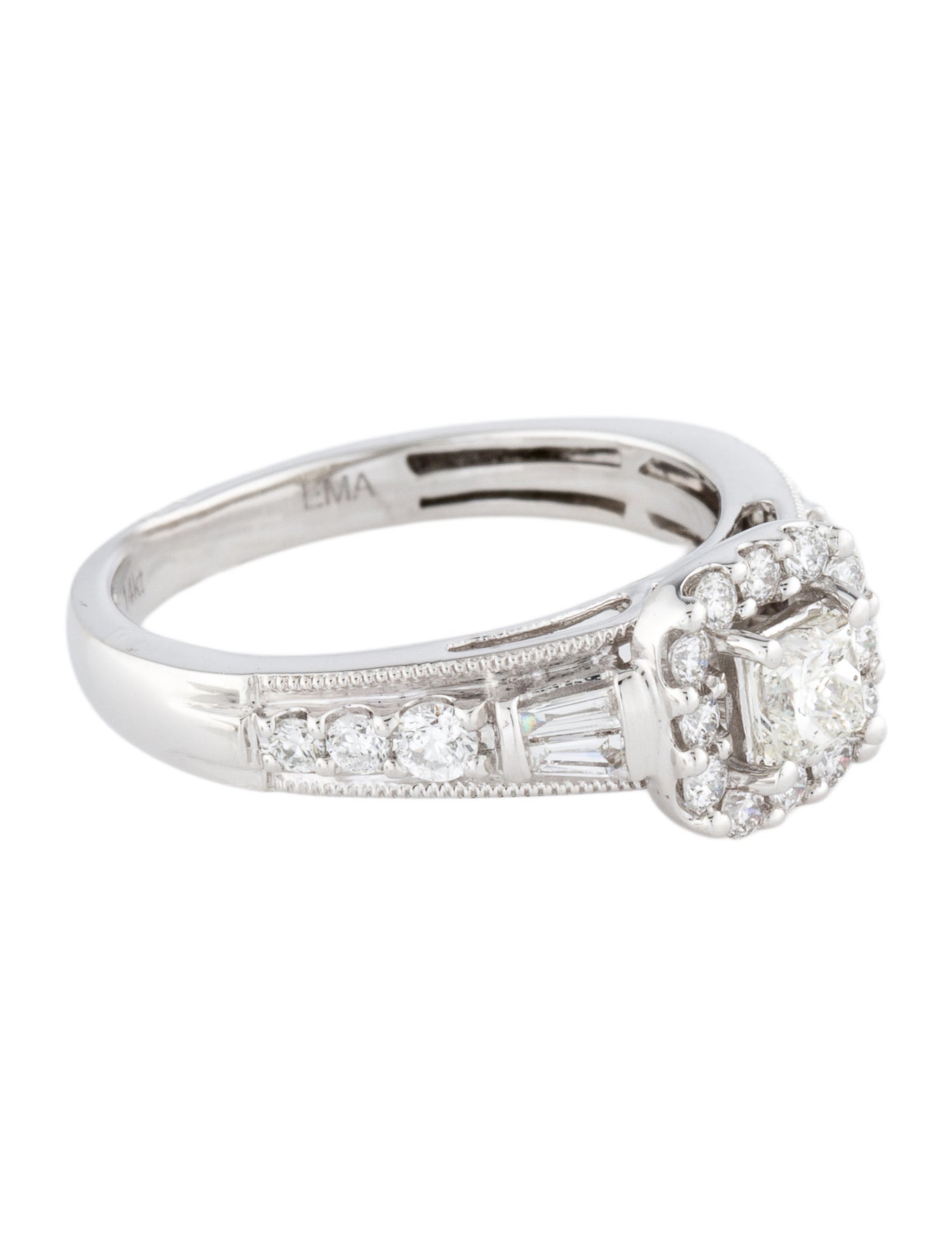 Ring 14K Diamond Engagement Ring - 14K White Gold Engagement Ring ...