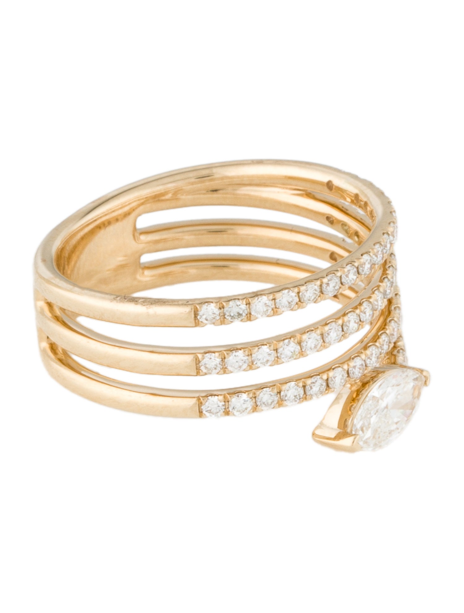 Ring 14K Diamond Coil Band - Band, Rings - RRING325319 | The RealReal