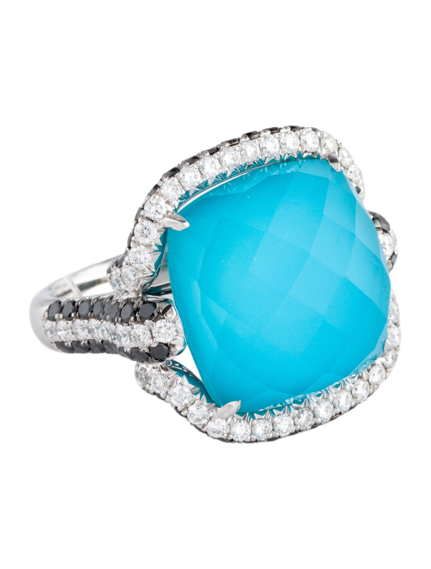 Ring 18K Diamond-Accented Topaz & Turquoise Doublet Cocktail Ring ...