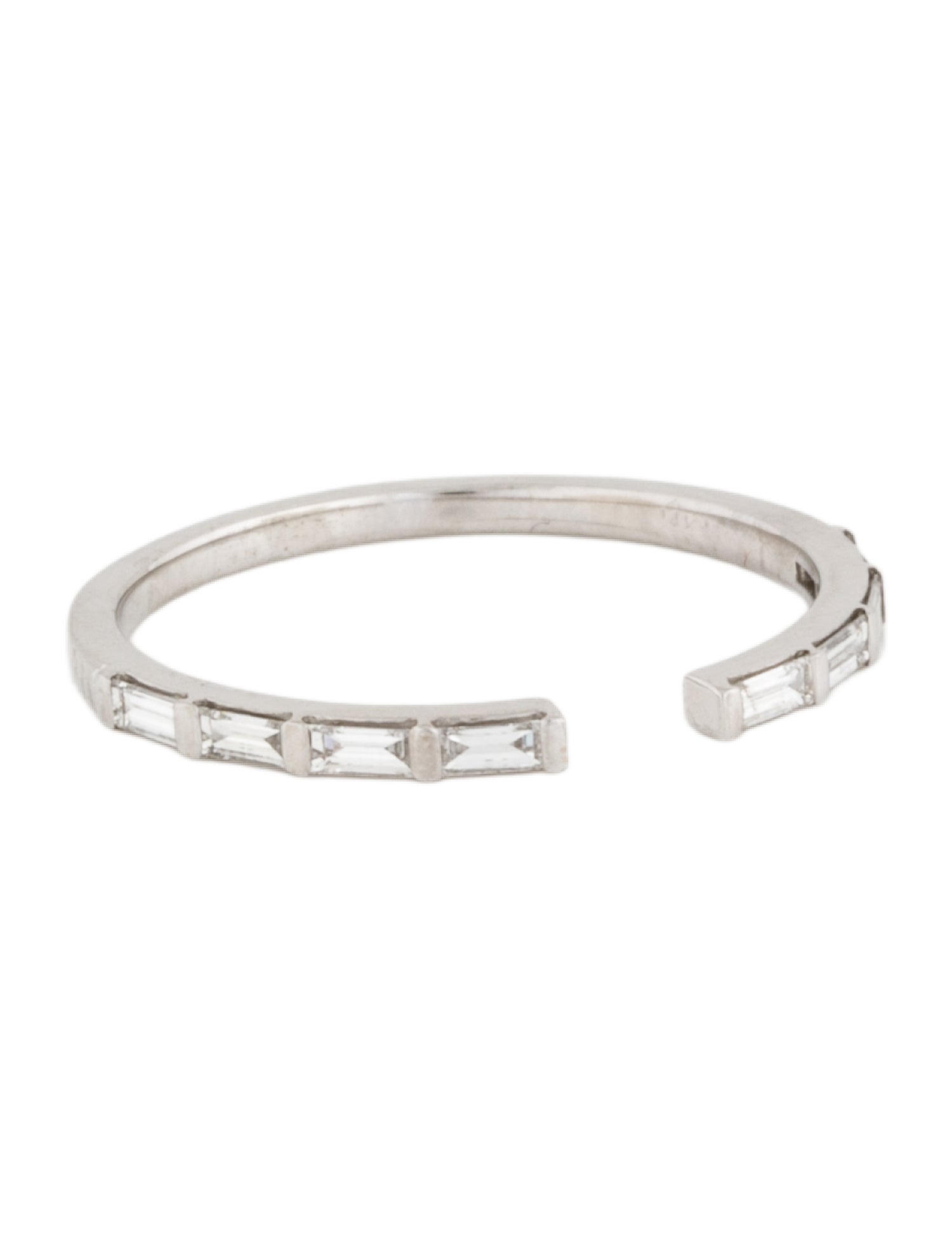Ring 14K Lab-Grown Diamond Open Band Ring - Rhodium-Plated 14K White ...