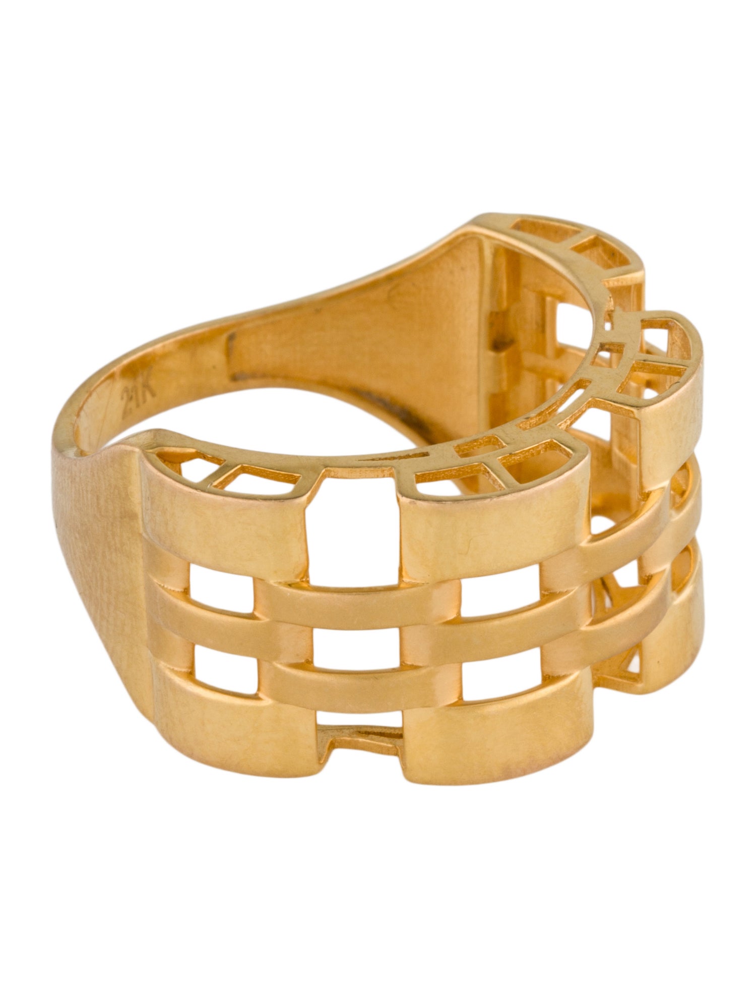 Ring 21K Link Style Ring - 21K Yellow Gold Band, Rings - RRING329807 ...