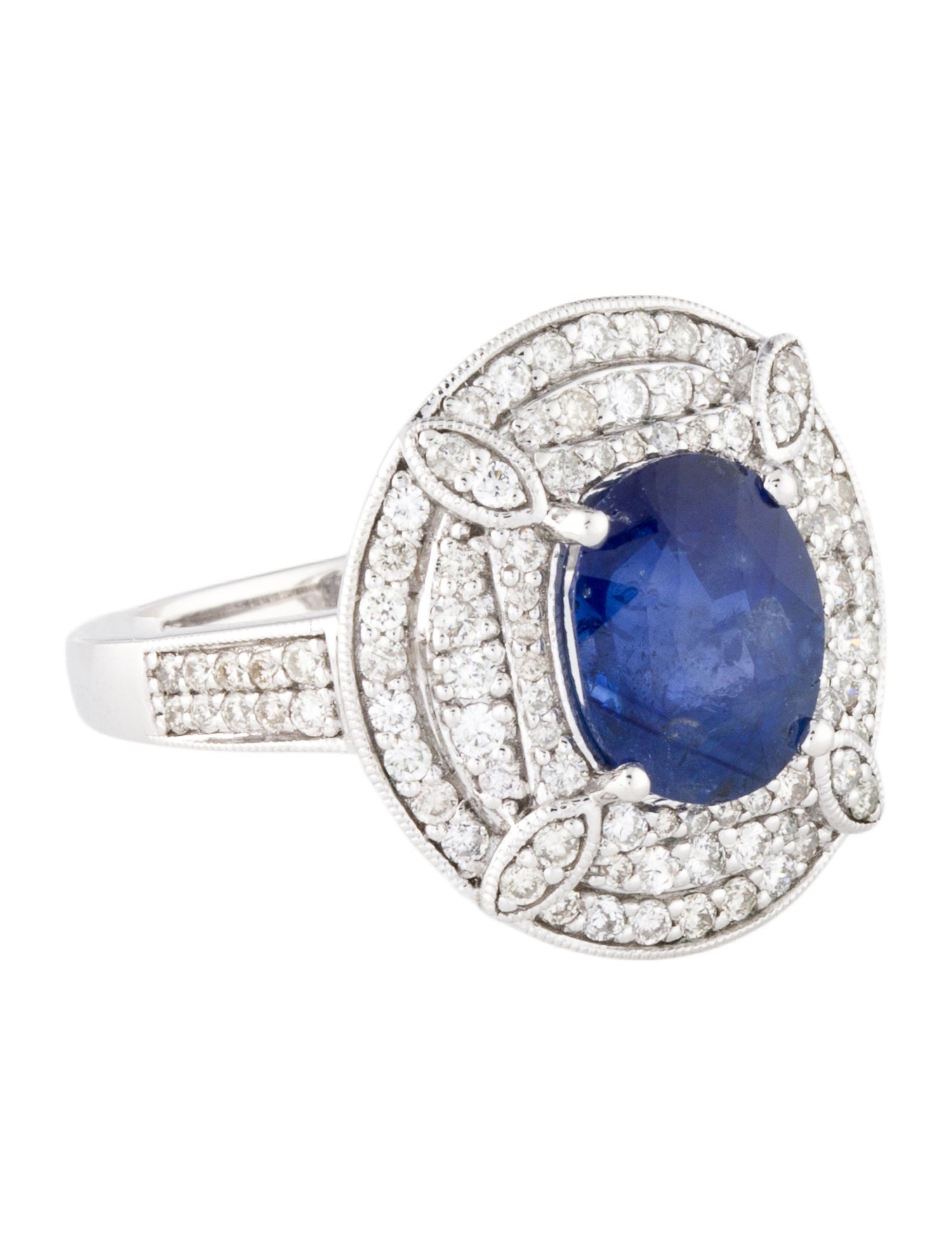 Ring Oscar Friedman Platinum 3.22ct Sapphire & Diamond Cocktail Ring - Cocktail Ring, Rings ...