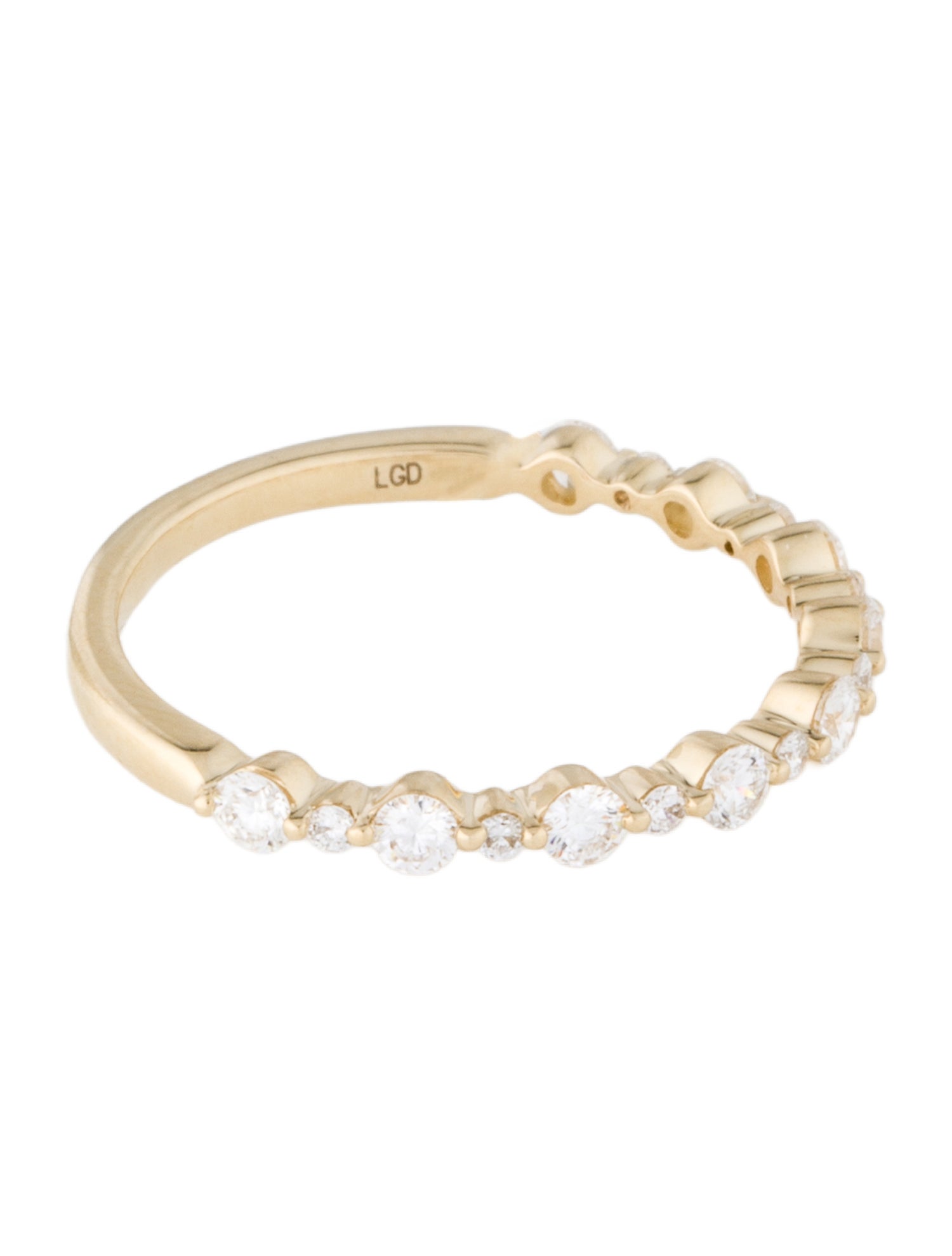 Ring 14K Lab-Grown Diamond Band - 14K Yellow Gold Band, Rings ...