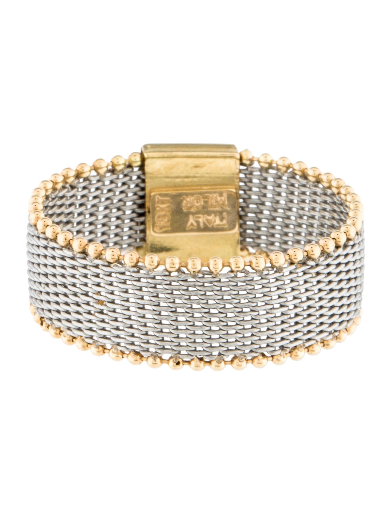 Two Tone Mesh Ring Band - Rings - RRING33593 | The RealReal