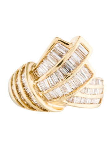 14K Baguette Diamond Cocktail Ring - Rings - RRING33896 | The RealReal