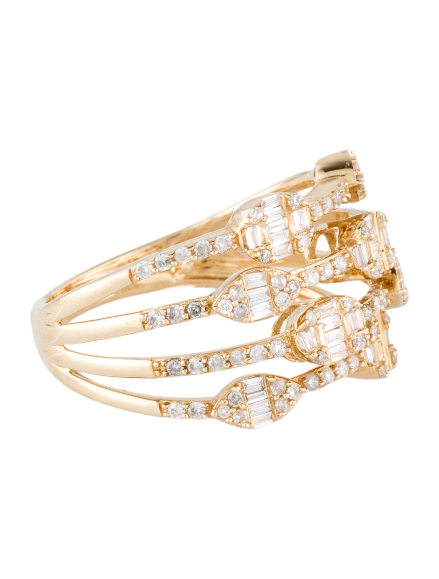 Ring 14K Diamond Multi-Row Ring - Band, Rings - RRING339774 | The RealReal