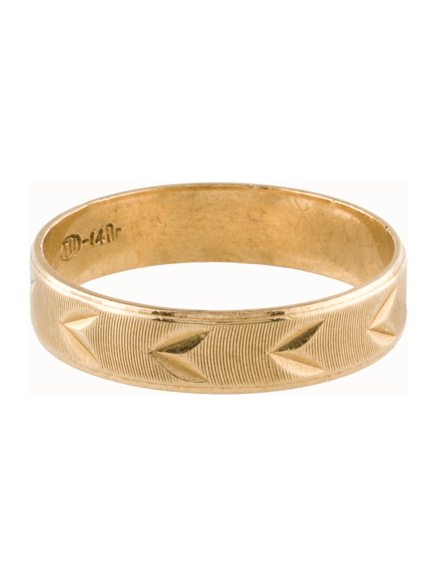 Ring 14K Engraved Band Ring - Band, Rings - RRING340375 | The RealReal