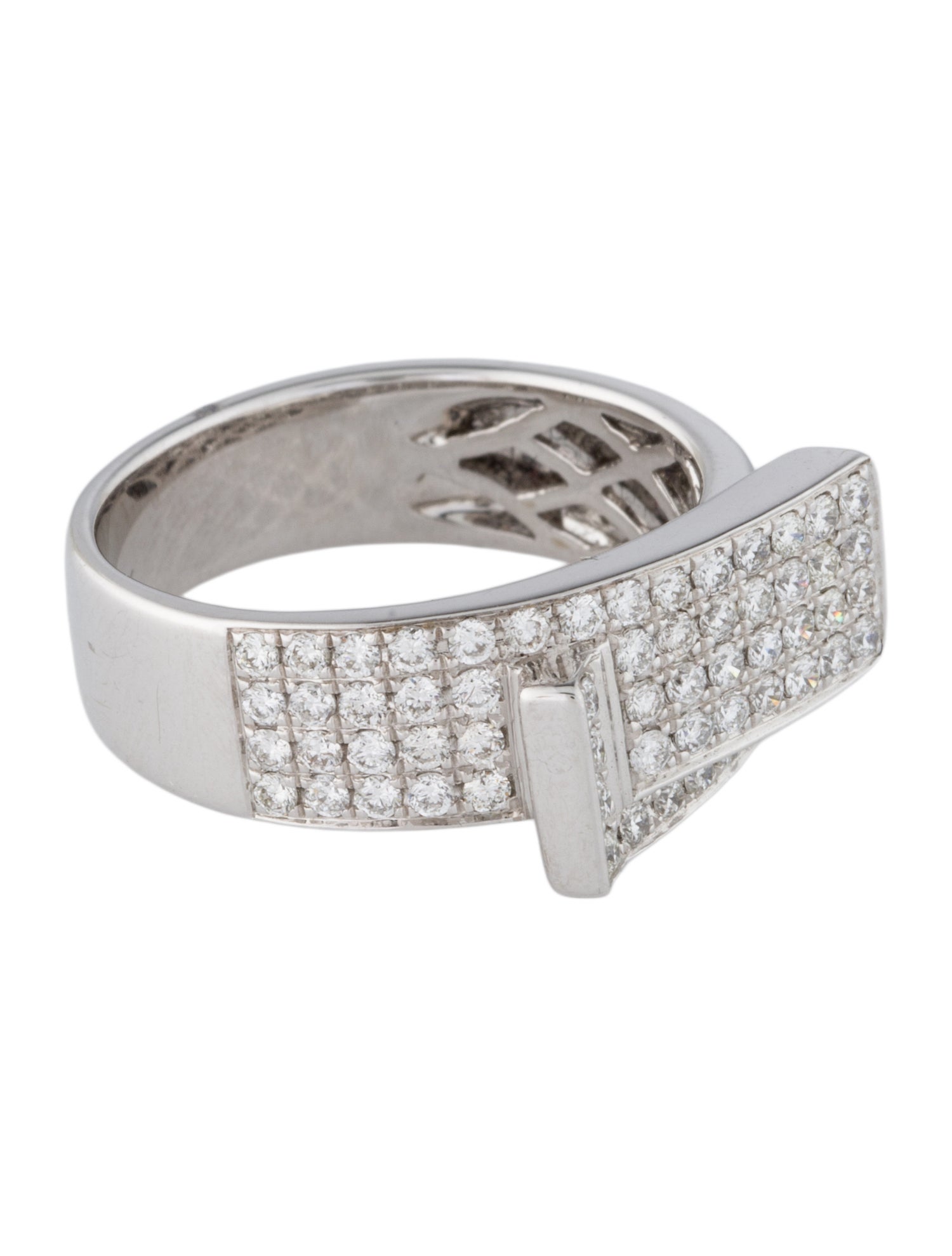 Fred of Paris 18K 1.11ctw Diamond 3 Row Wrap Around Ring - Band, Rings ...