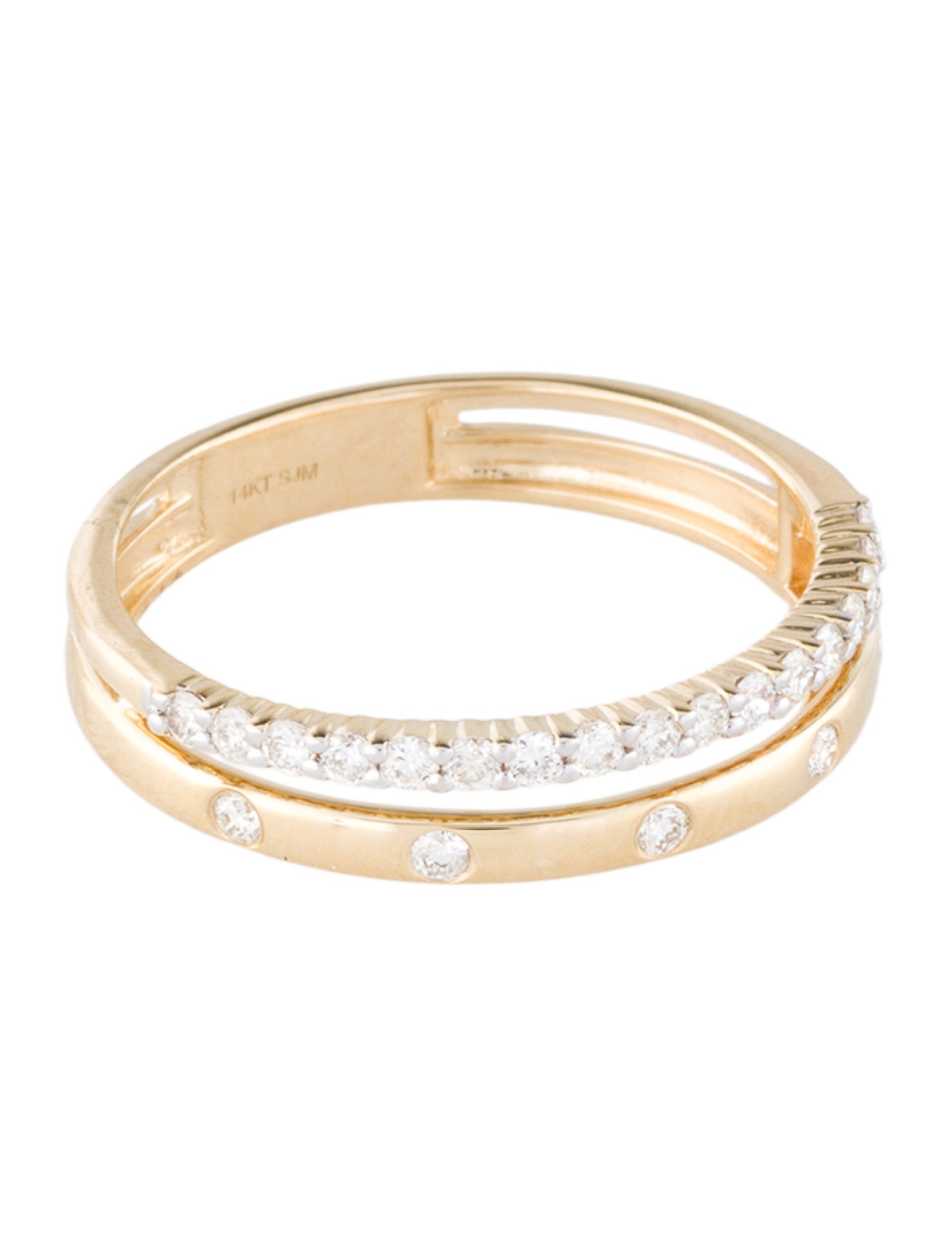 Ring 14K Diamond Double Row Band - Band, Rings - RRING346299 | The RealReal
