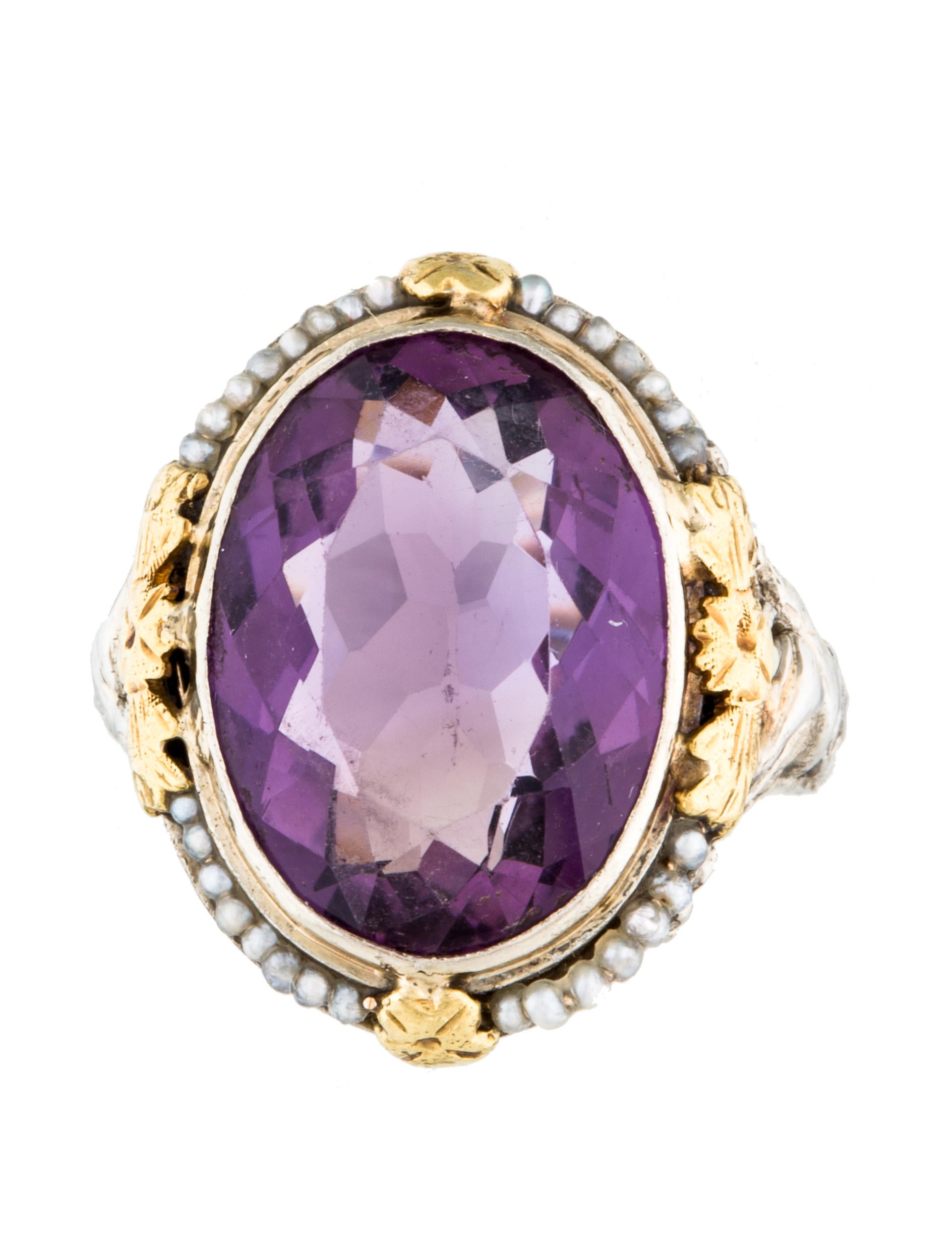 Pearl & Amethyst Cocktail Ring - Rings - RRING34899 | The RealReal