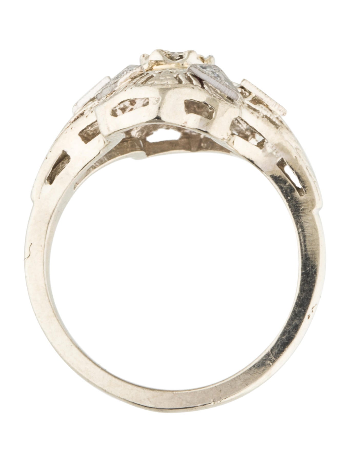 14K Diamond Filigree Shield Ring - Rings - RRING36269 | The RealReal