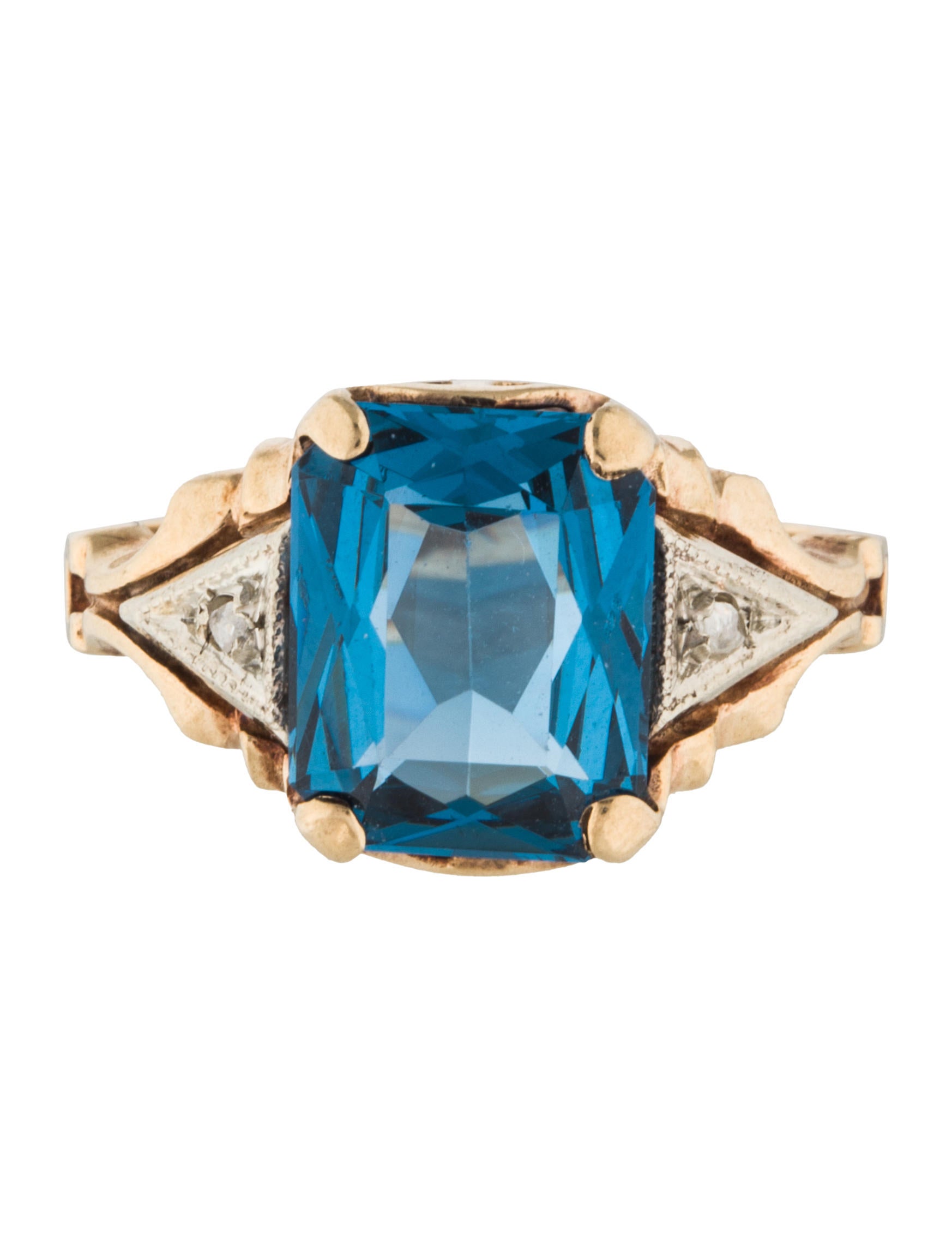 Vintage 10K Synthetic Blue Spinel Ring - Rings - RRING36377 | The RealReal