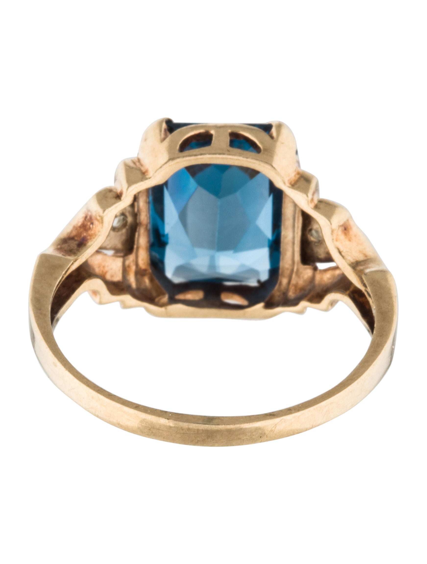 Vintage 10K Synthetic Blue Spinel Ring - Rings - RRING36377 | The RealReal