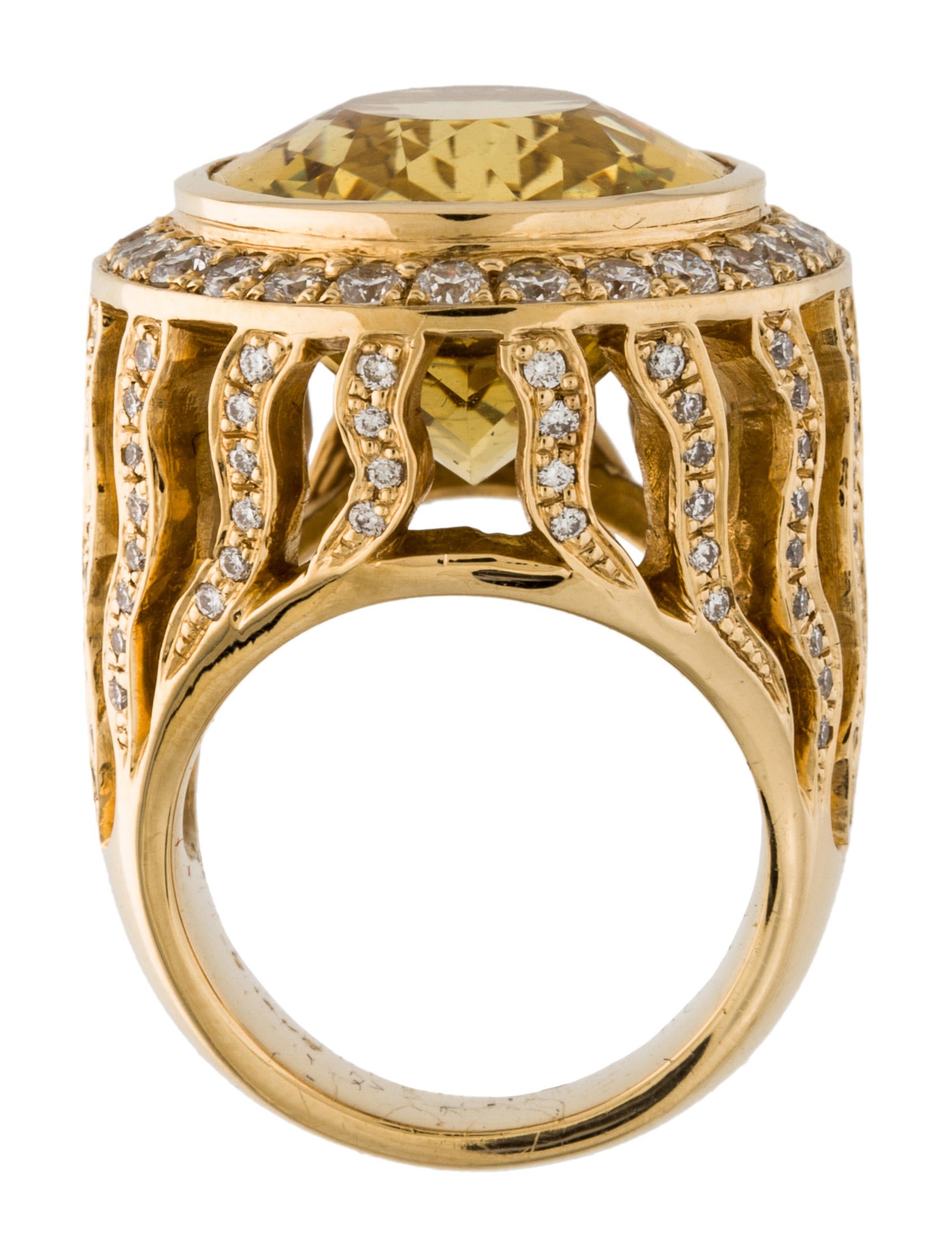 14K Heliodor & Diamond Cocktail Ring - Rings - RRING38516 | The RealReal