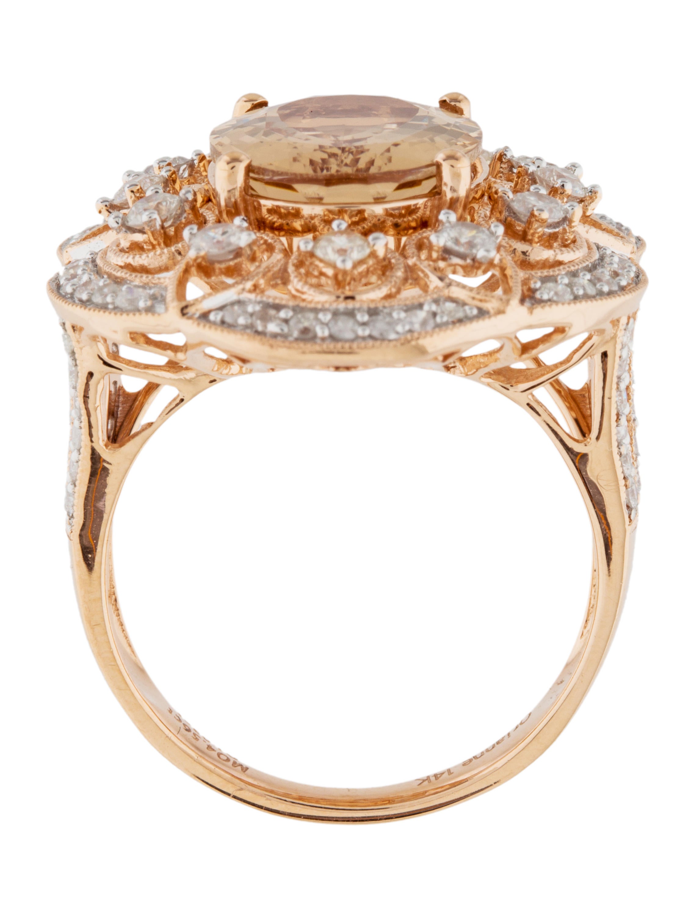 14K Morganite & Diamond Cocktail Ring - Rings - RRING43197 | The RealReal