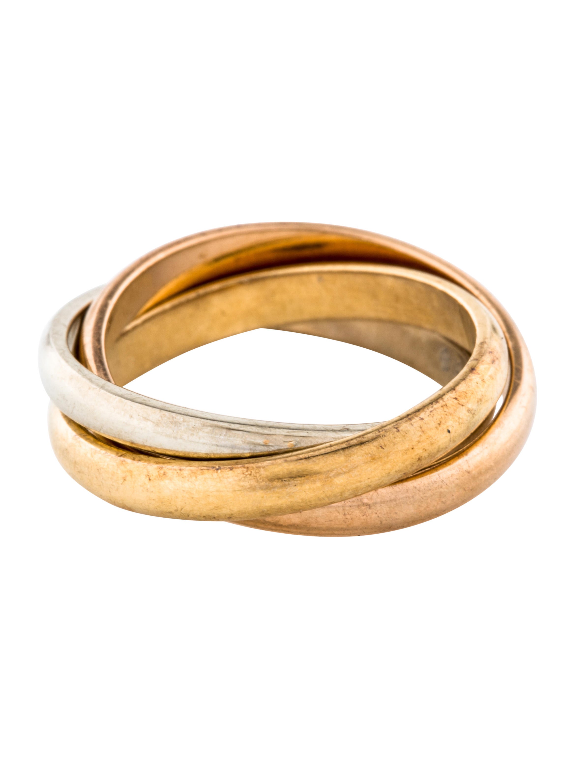 Ring Tri-Color Band - 18K Yellow Gold Rolling Ring, Rings | The RealReal