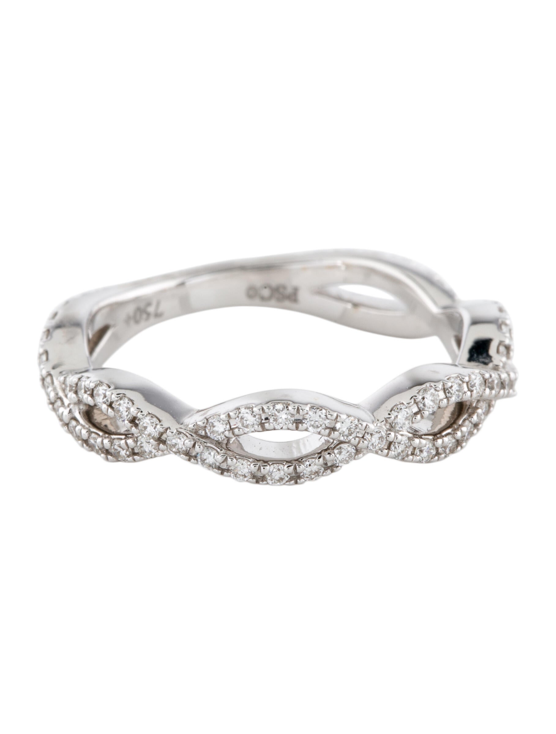 Ring 18K Diamond Twist Band - Rings - RRING97857 | The RealReal