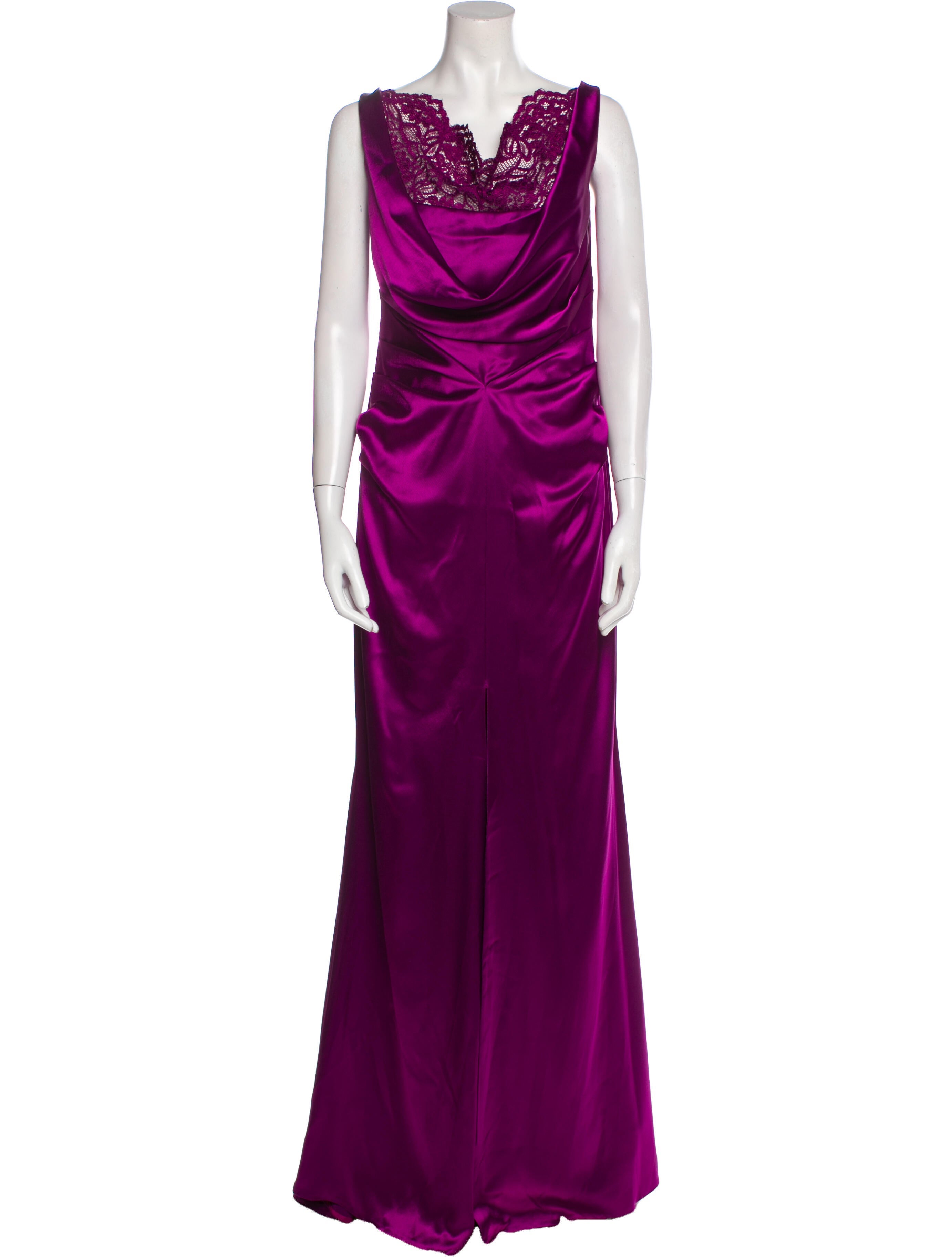 Talbot Runhof Cowl Neck Long Dress w/ Tags - Purple Dresses, Clothing ...
