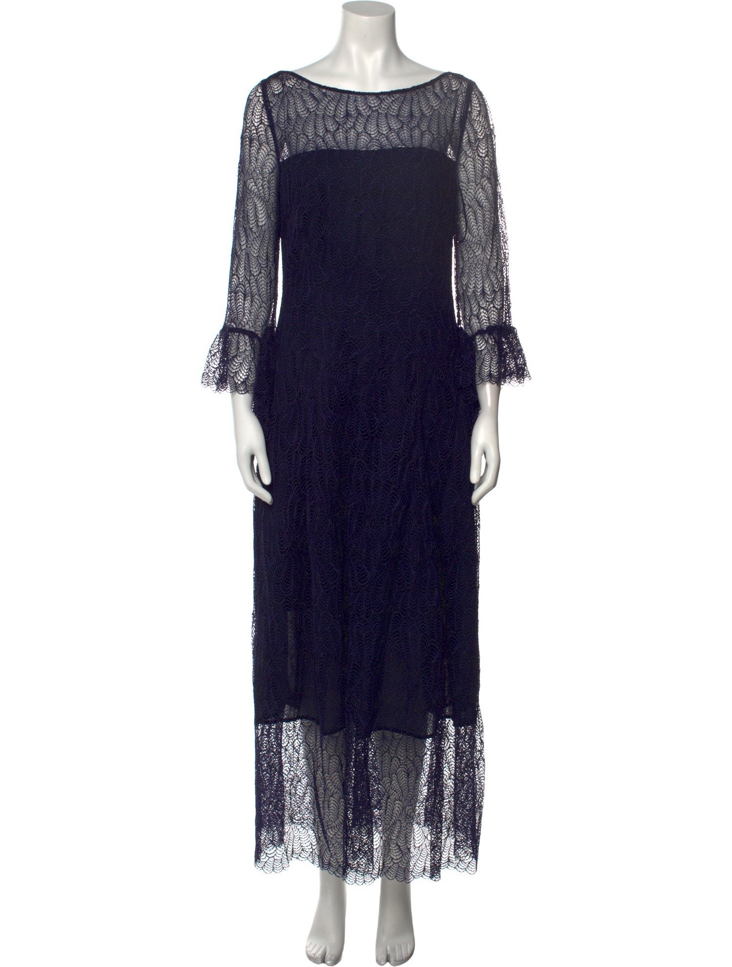 Talbot Runhof Bateau Neckline Long Dress - Blue Dresses, Clothing ...