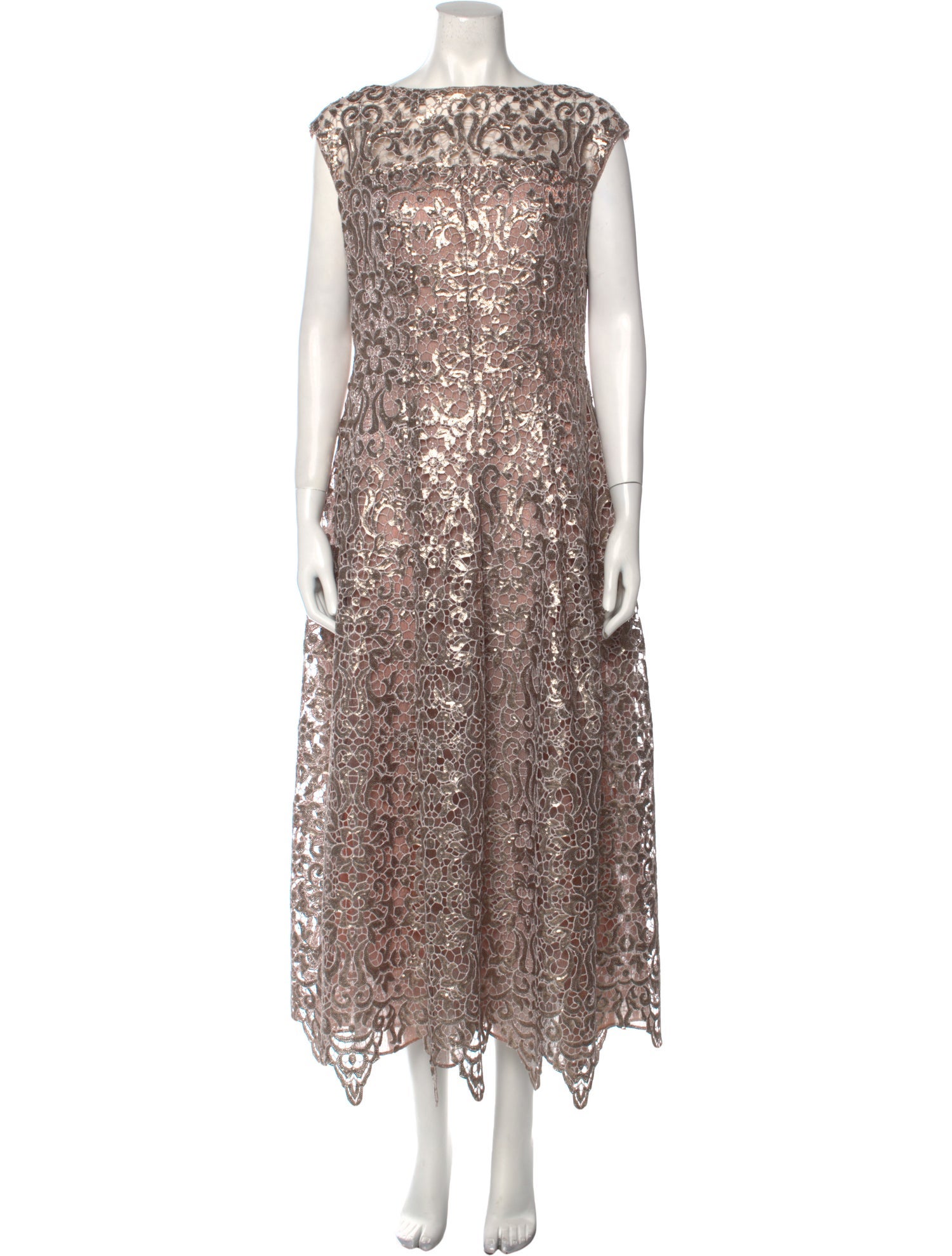 Talbot Runhof Lace Pattern Long Dress - Pink Dresses, Clothing ...