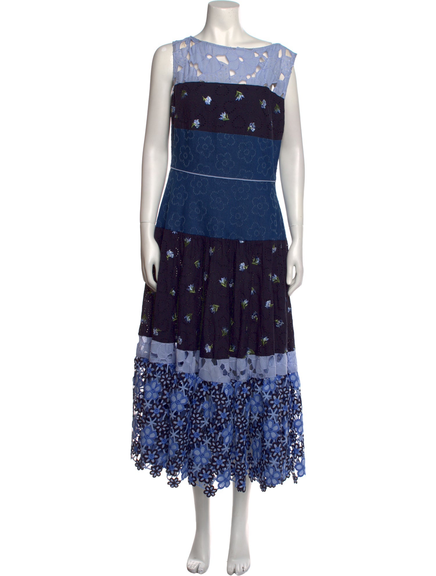 Talbot Runhof Floral Print Long Dress - Blue Dresses, Clothing ...