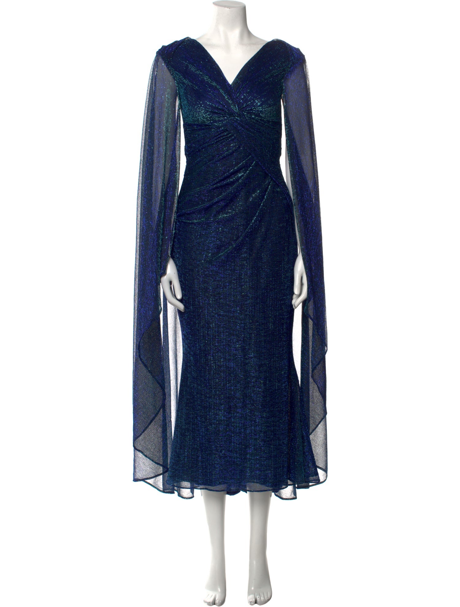 Talbot Runhof V-Neck Long Dress - Blue Dresses, Clothing - RRT23537 ...