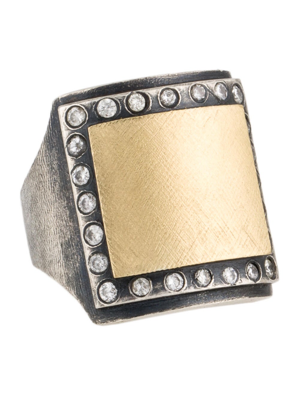 Rene Escobar Two-Tone Diamond Ring - 18K Yellow Gold Cocktail Ring ...