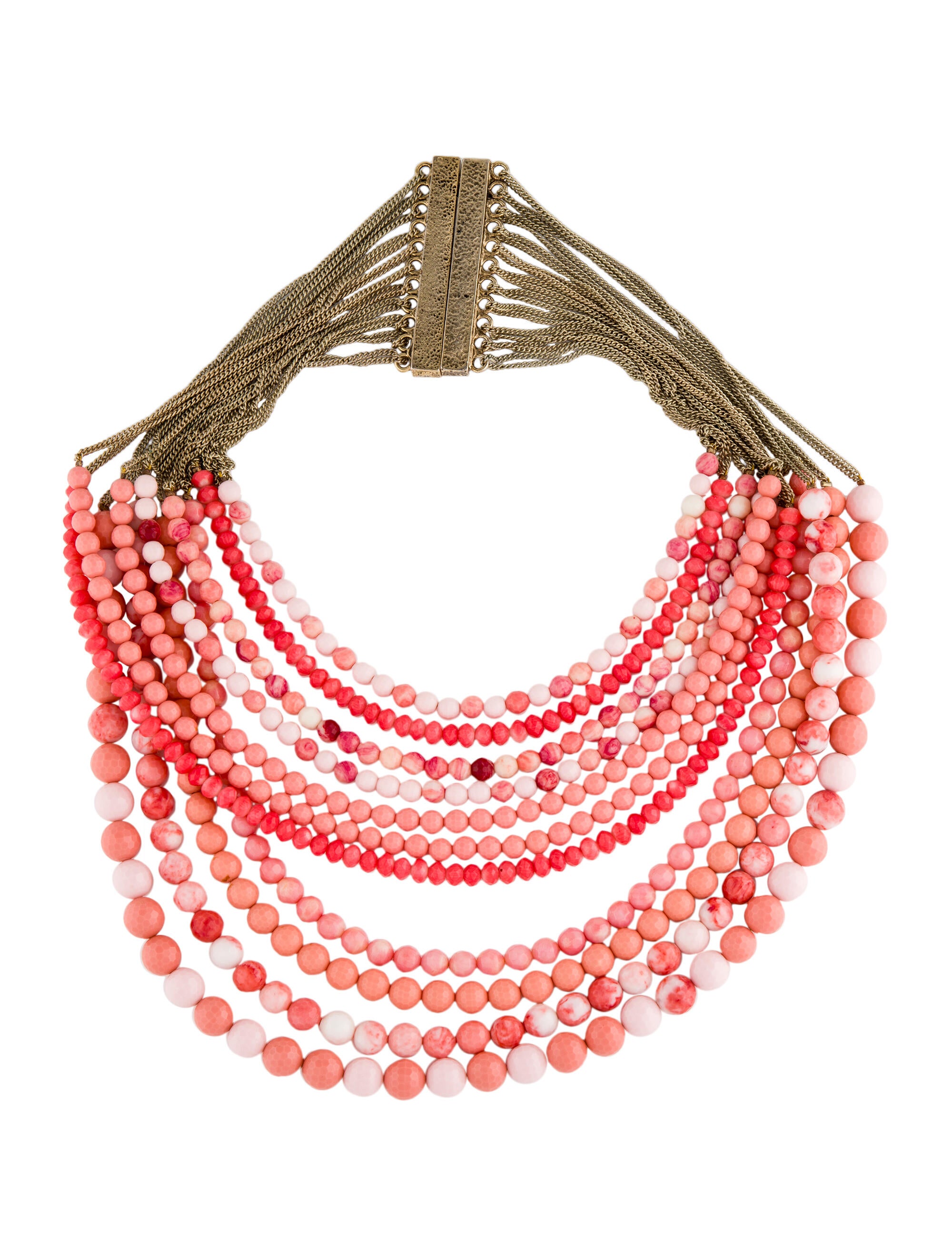 Rosantica Coral Beaded Multistrand Necklace - Gold-Tone Metal ...