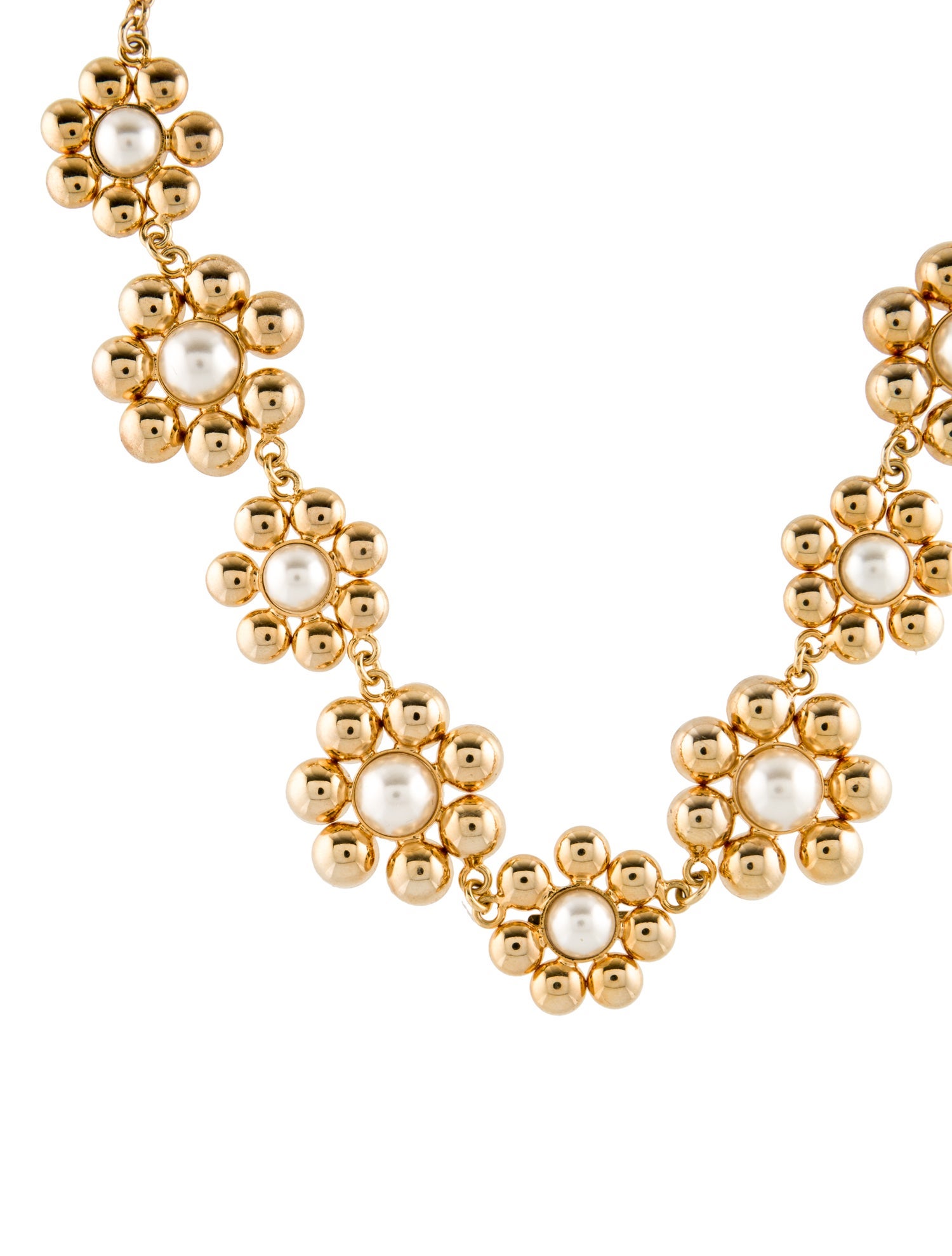 Erwin Pearl Faux Pearl, Crystal & Enamel Flower Station Necklaceq ...