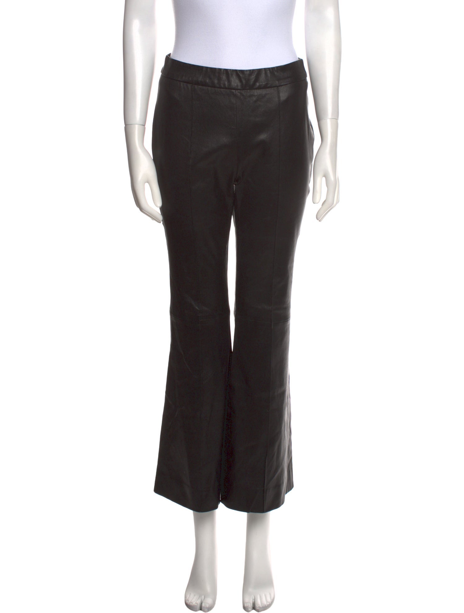 Rosetta Getty Lambskin Wide Leg Pants - Black, 9.25" Rise Pants ...