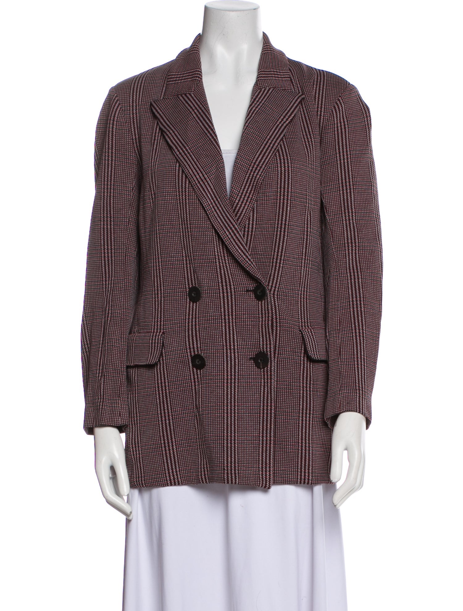 Rosetta Getty Plaid Print Blazer - Red Jackets, Clothing - RTT35807 ...