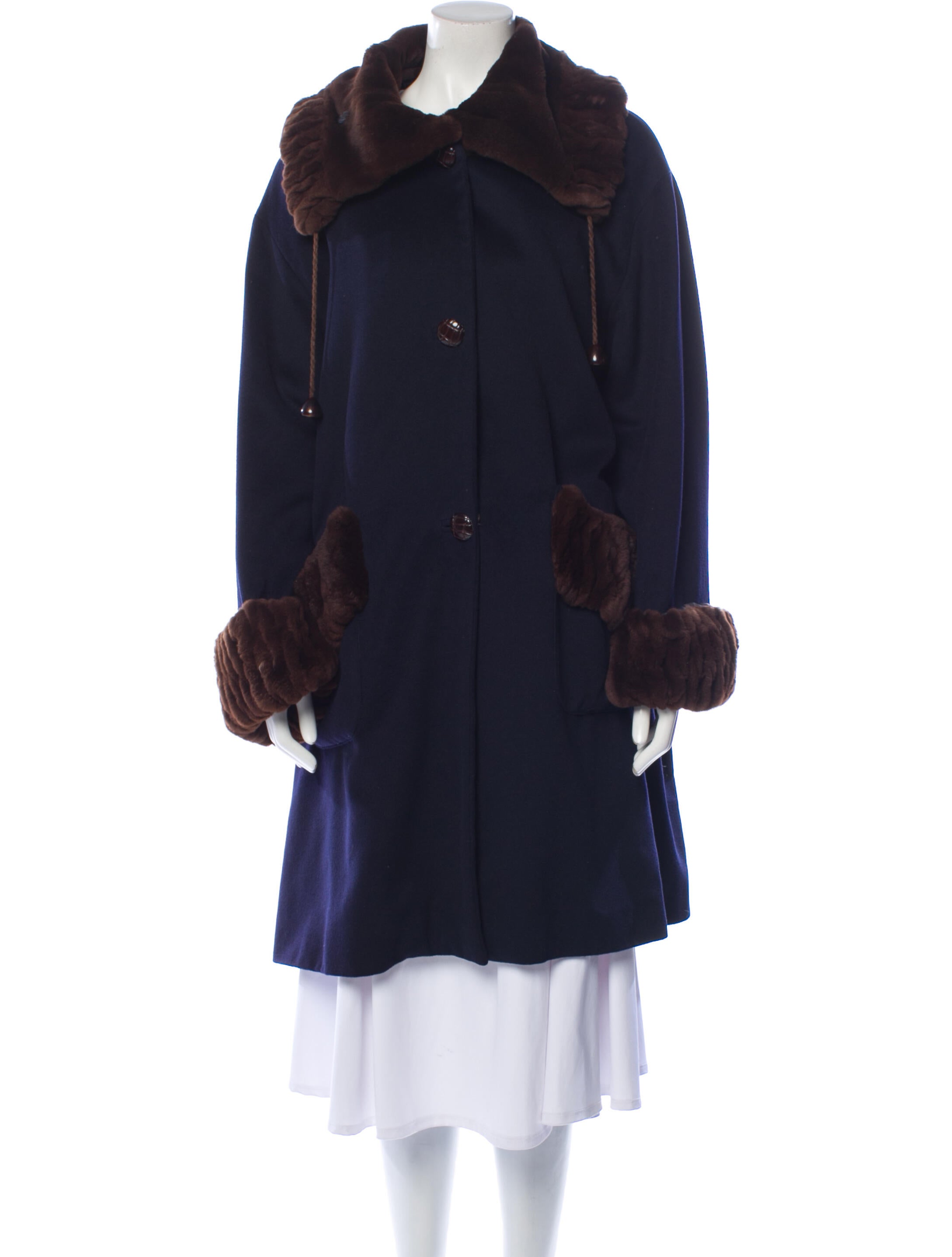 Revillon Belted Mink Fur Coat - Brown Coats, Clothing - RVL20114 | The ...