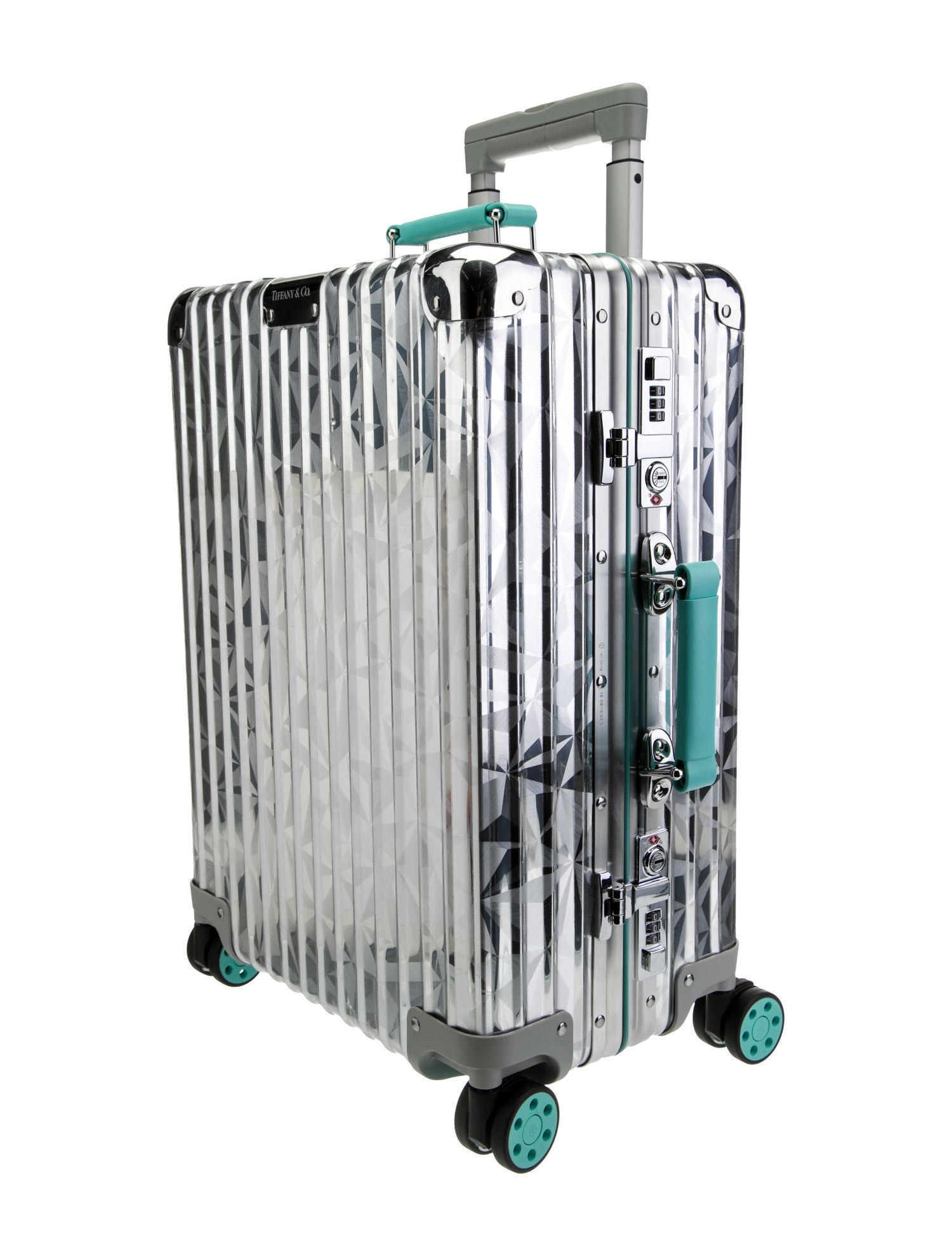 Rimowa X Tiffany & Co. Rock Cut Cabin Rolling Suitcase w/ Tags - Silver ...