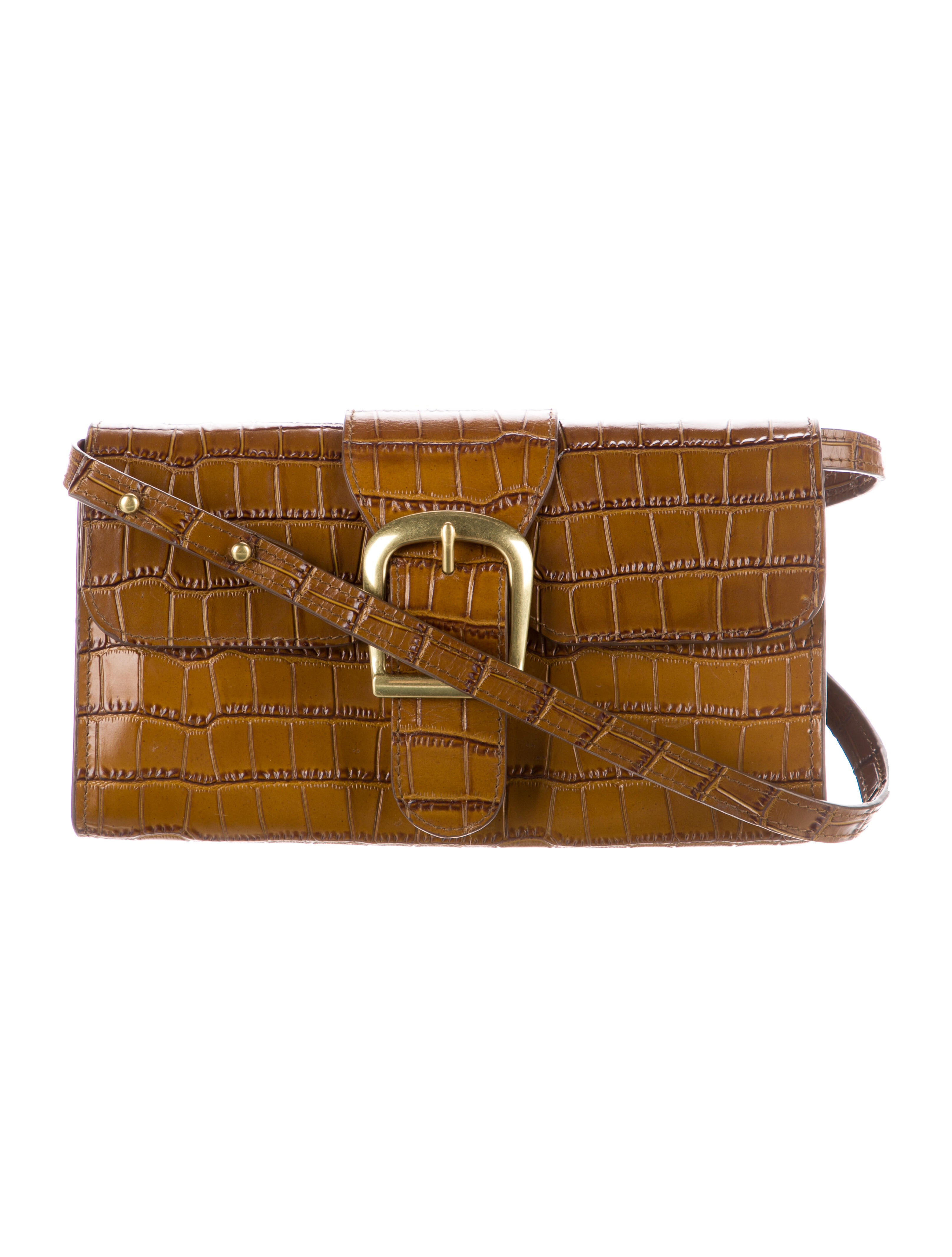 Rylan Embossed Leather Shoulder Bag - Brown Shoulder Bags, Handbags ...