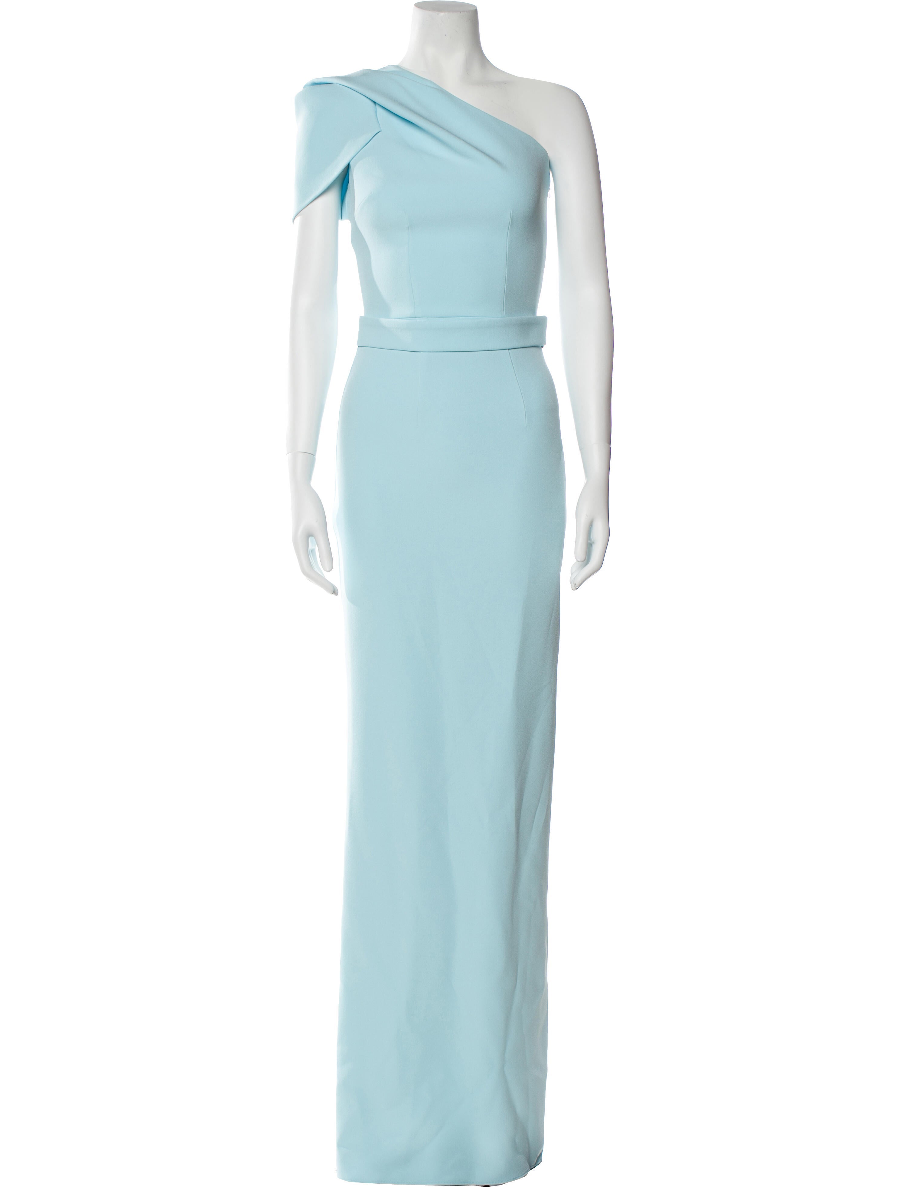 Safiyaa One-Shoulder Long Dress - Blue Dresses, Clothing - SAF22306 ...