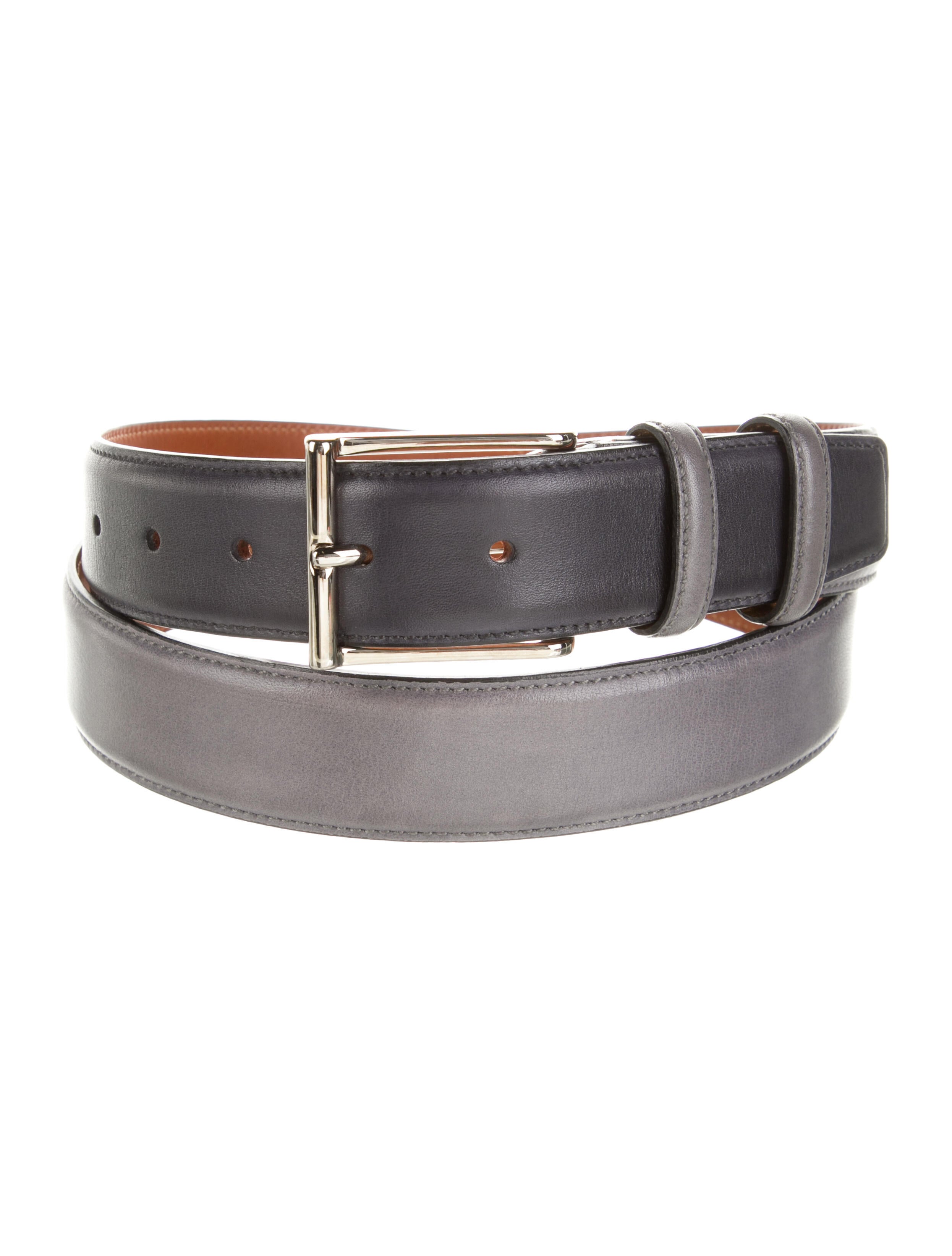 Santoni Leather Belt - Grey Belts, Accessories - SAI28069 | The RealReal