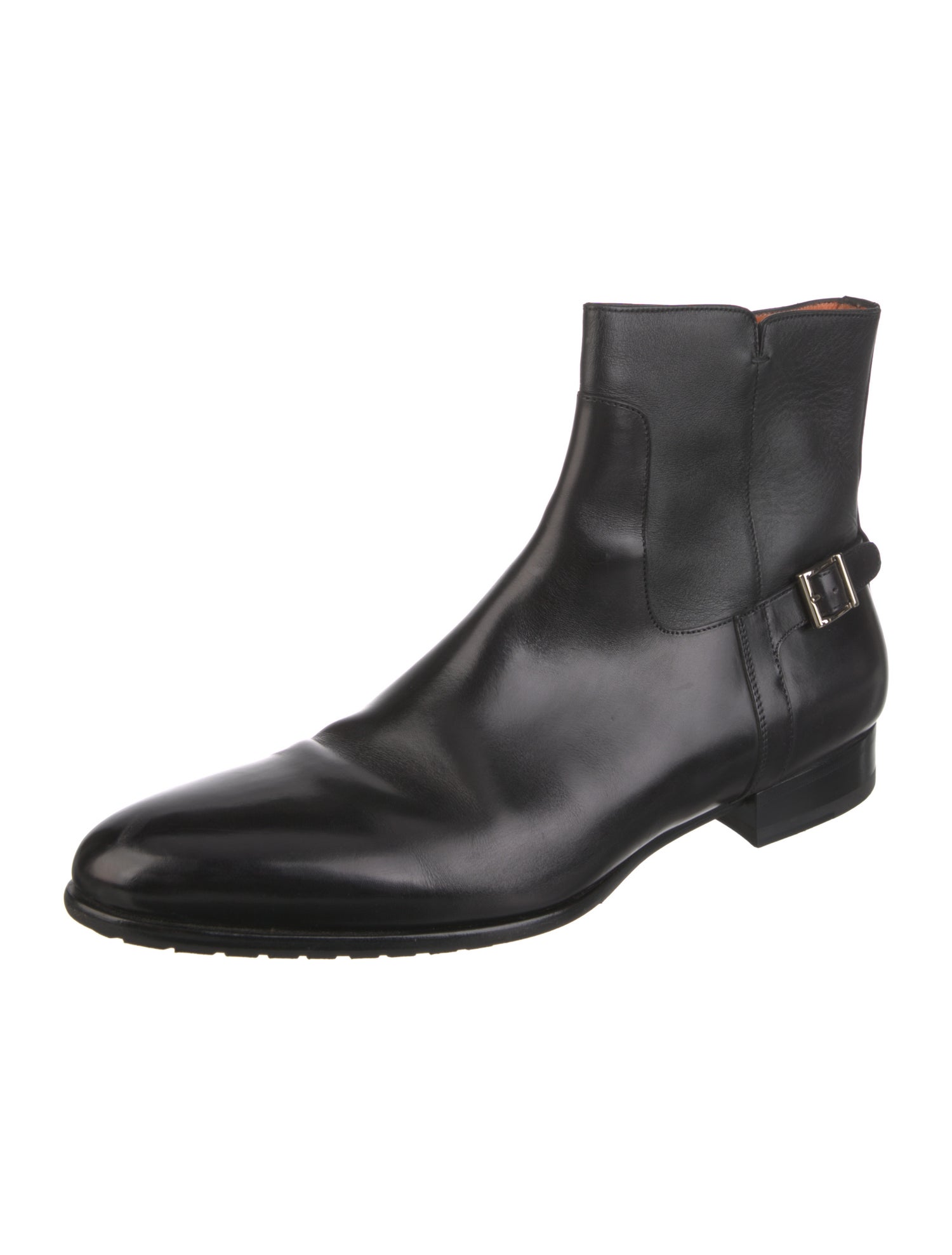 Santoni Leather Boots - Black Boots, Shoes - SAI28085 | The RealReal