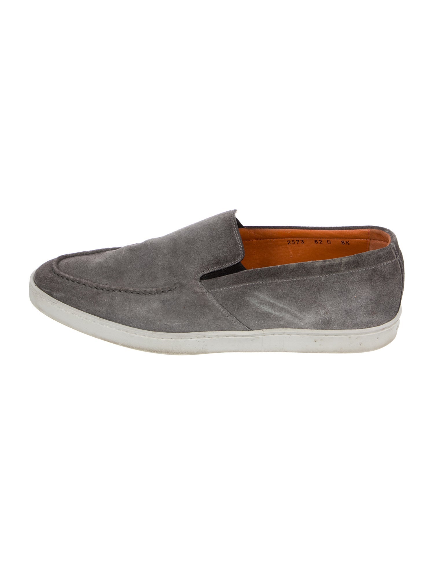 Santoni Suede Loafers - Grey Loafers, Shoes - SAI30816 | The RealReal