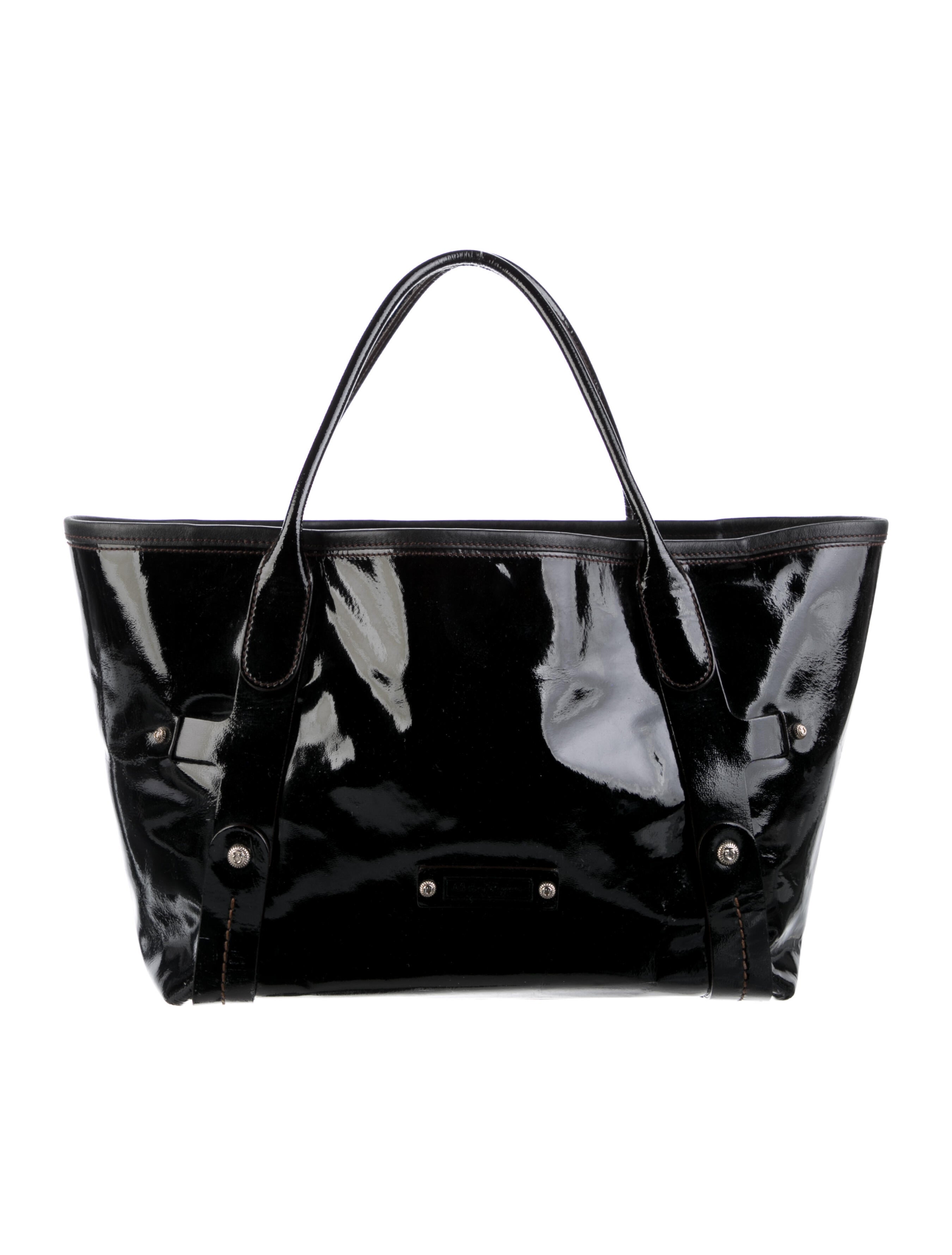 Tory Burch Lasercut Patent Leather Tote - Black Totes, Handbags ...