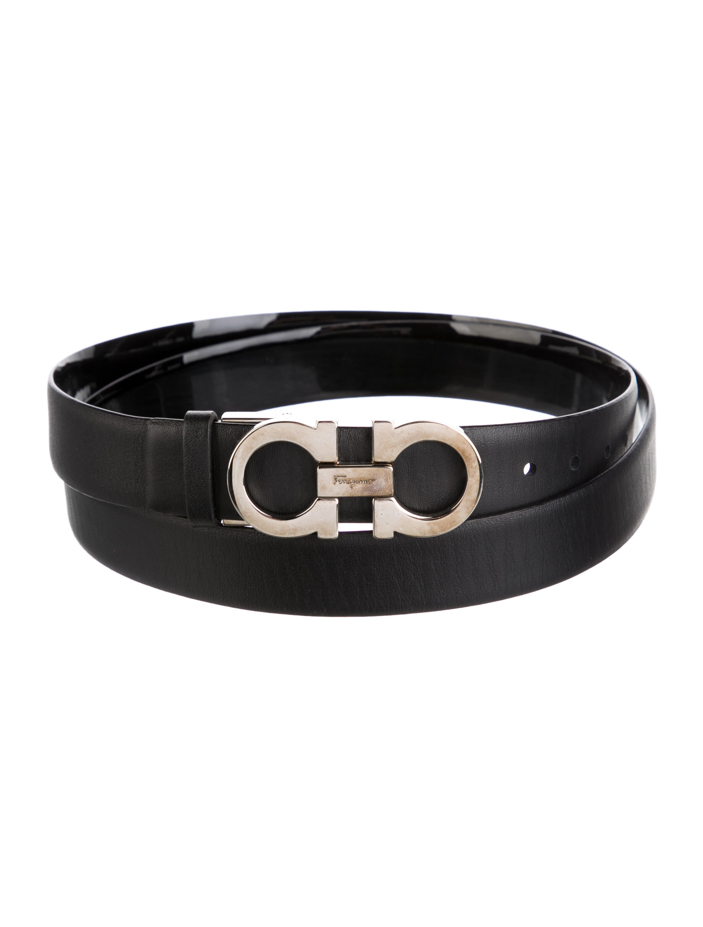 Salvatore Ferragamo Skinny Leather Belt - Black Belts, Accessories ...