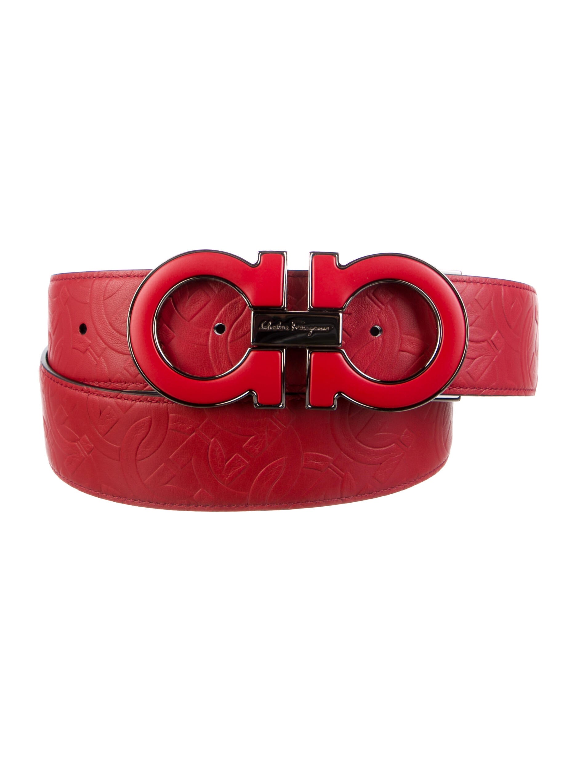 Salvatore Ferragamo Leather Belt w/ Tags - Red Belts, Accessories ...