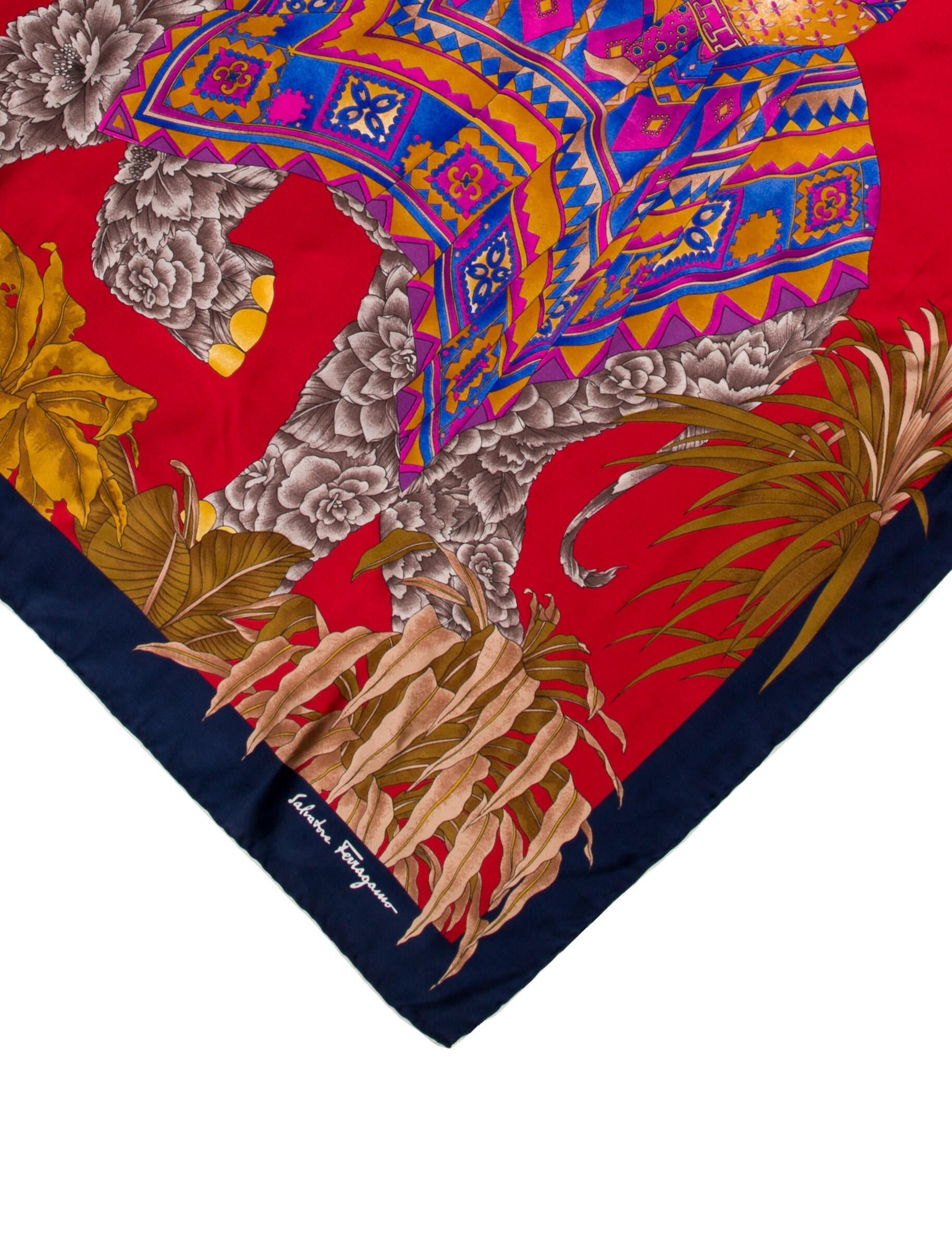 Salvatore Ferragamo Silk Printed Scarf - Brown Scarves and Shawls ...
