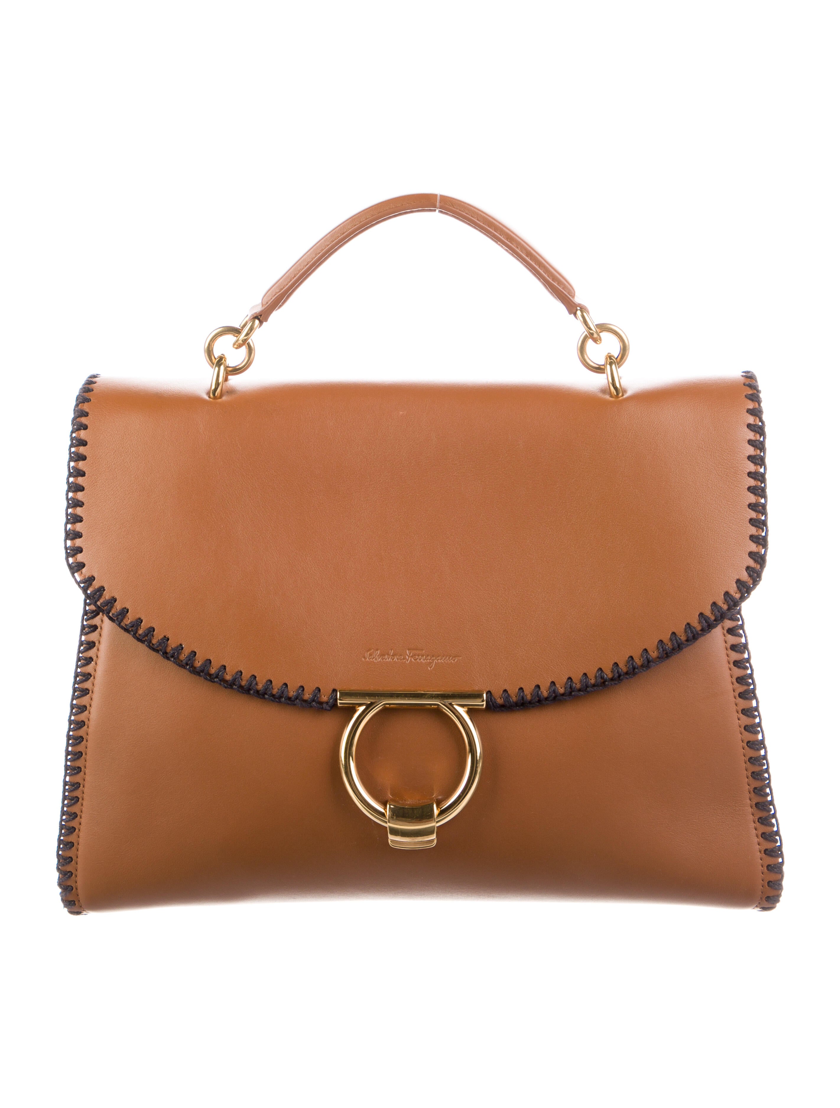 Salvatore Ferragamo Leather Handle Bag - Brown Handle Bags, Handbags ...