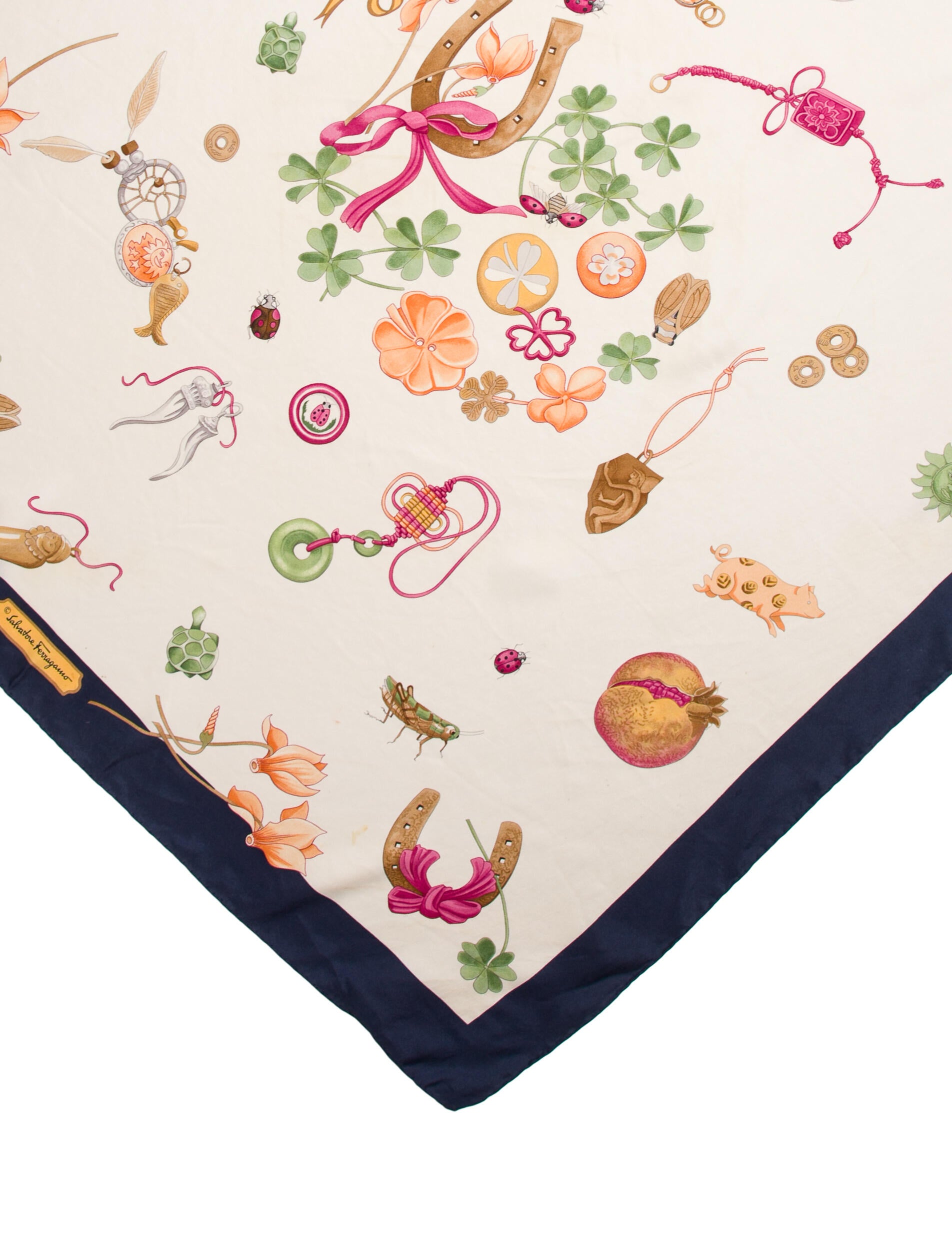 Salvatore Ferragamo Printed Silk Scarf w/ Tags - Scarves and Shawls ...
