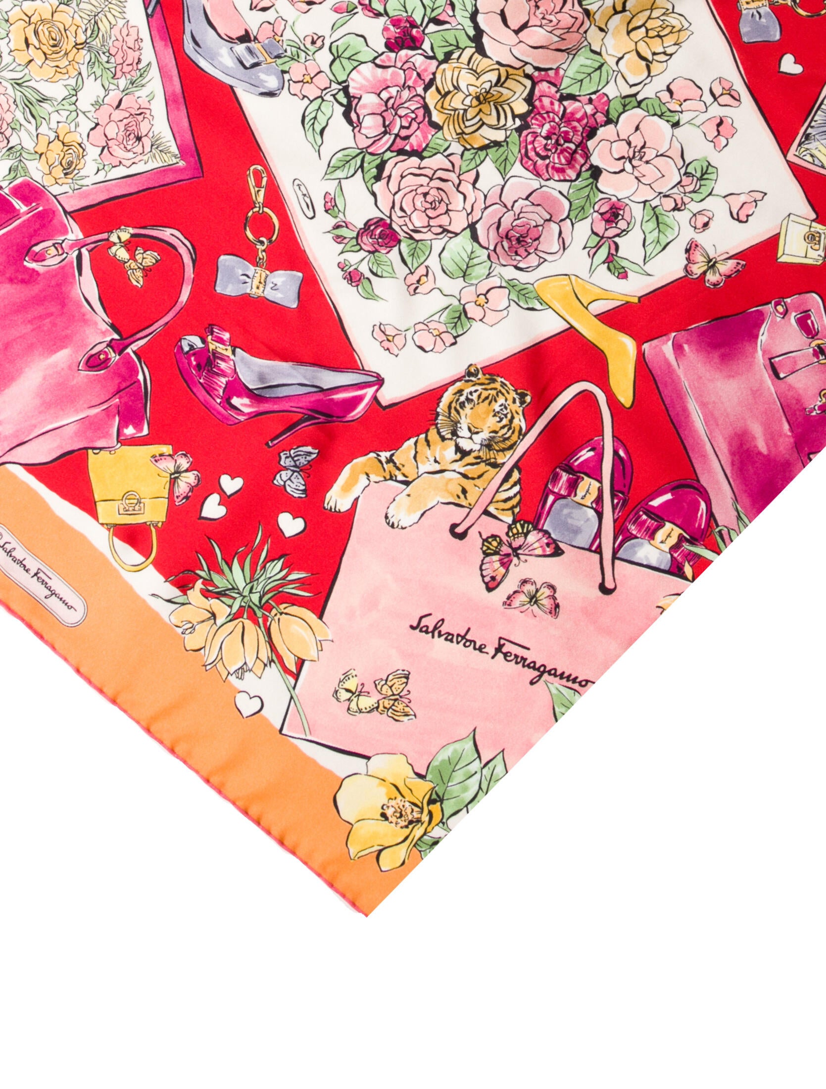 Salvatore Ferragamo Printed Knit Scarf - Red Scarves and Shawls ...