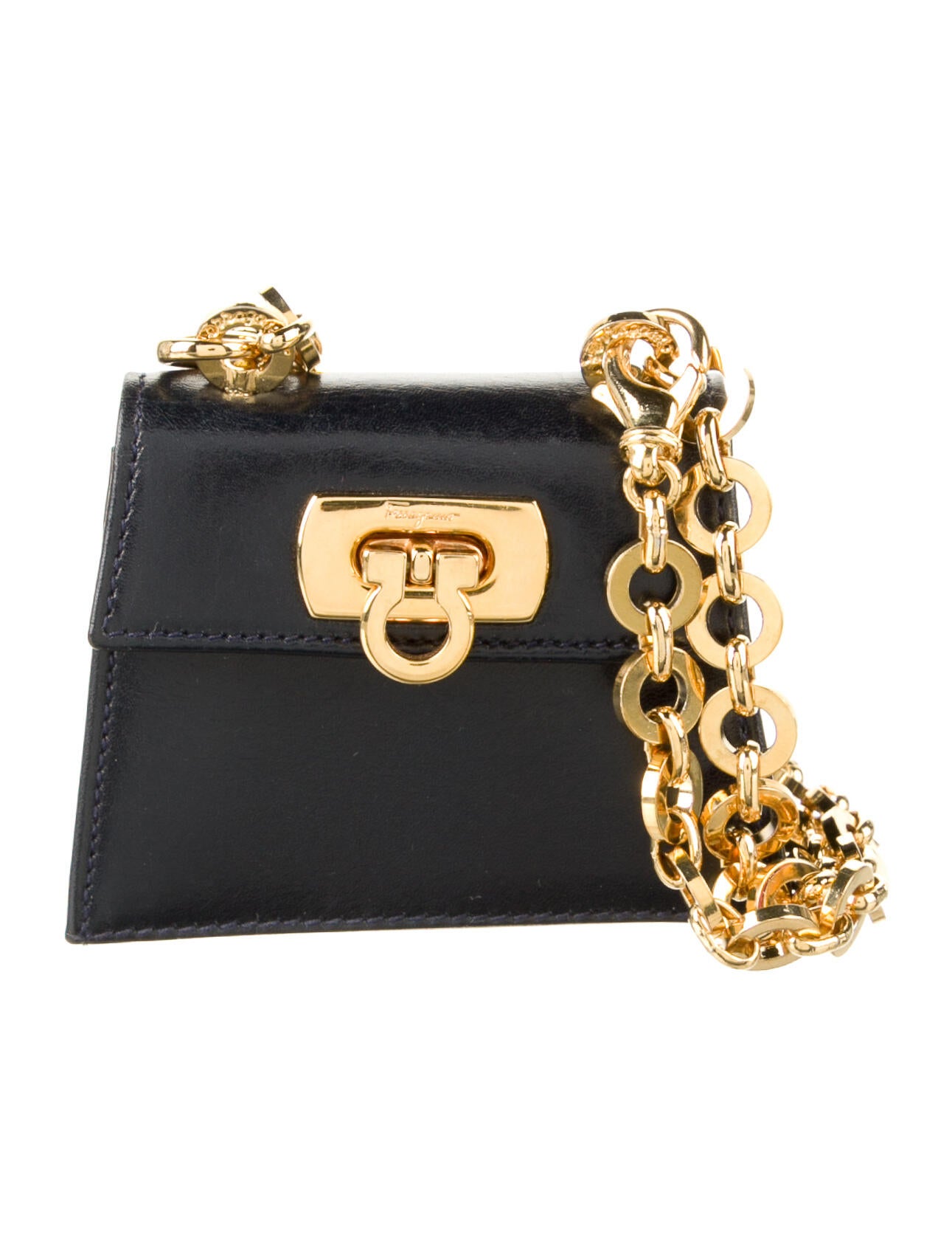 Salvatore Ferragamo Smooth Leather Mini Bag - Blue Mini Bags, Handbags ...