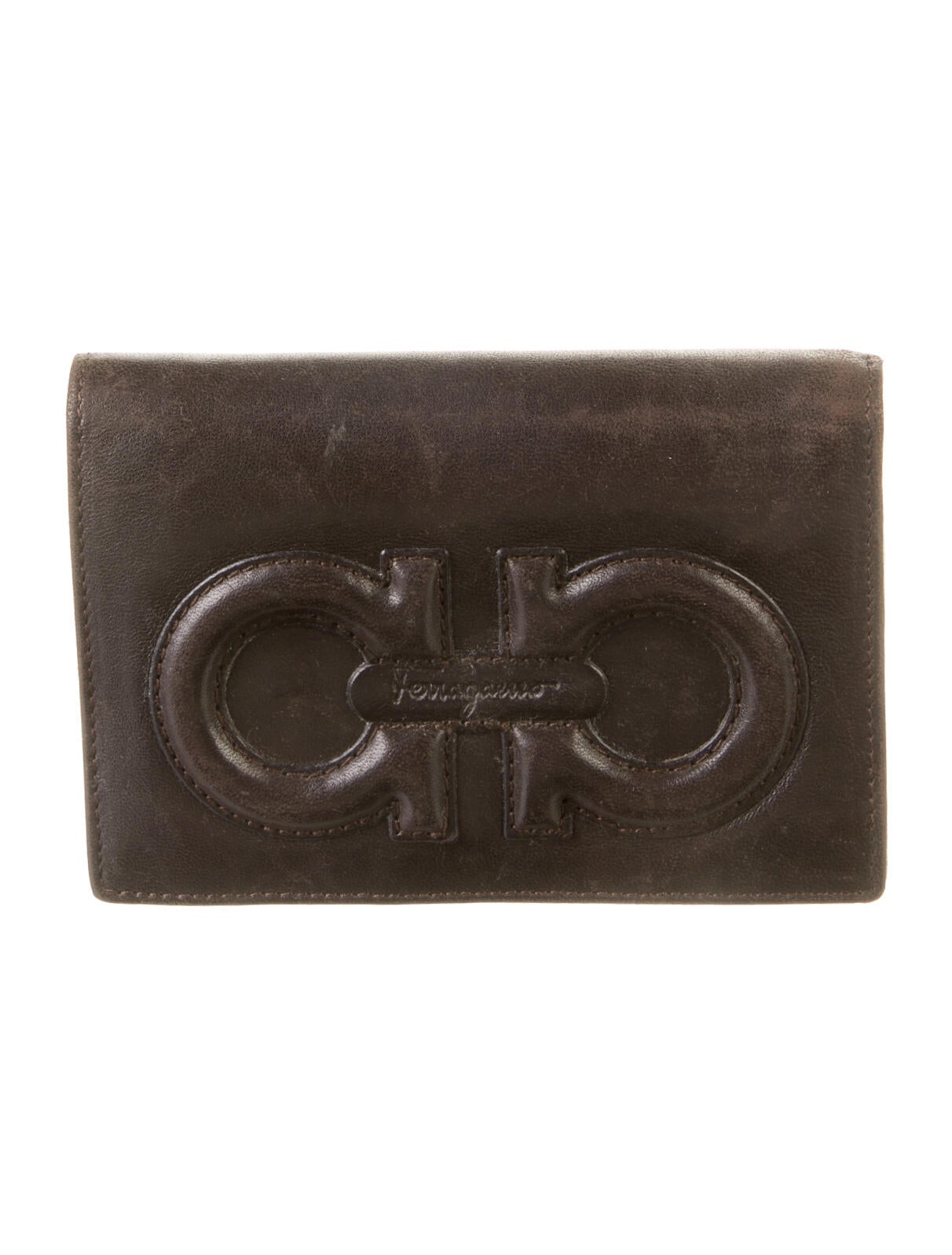 Salvatore Ferragamo Leather Printed Bifold Wallet - Brown Wallets ...